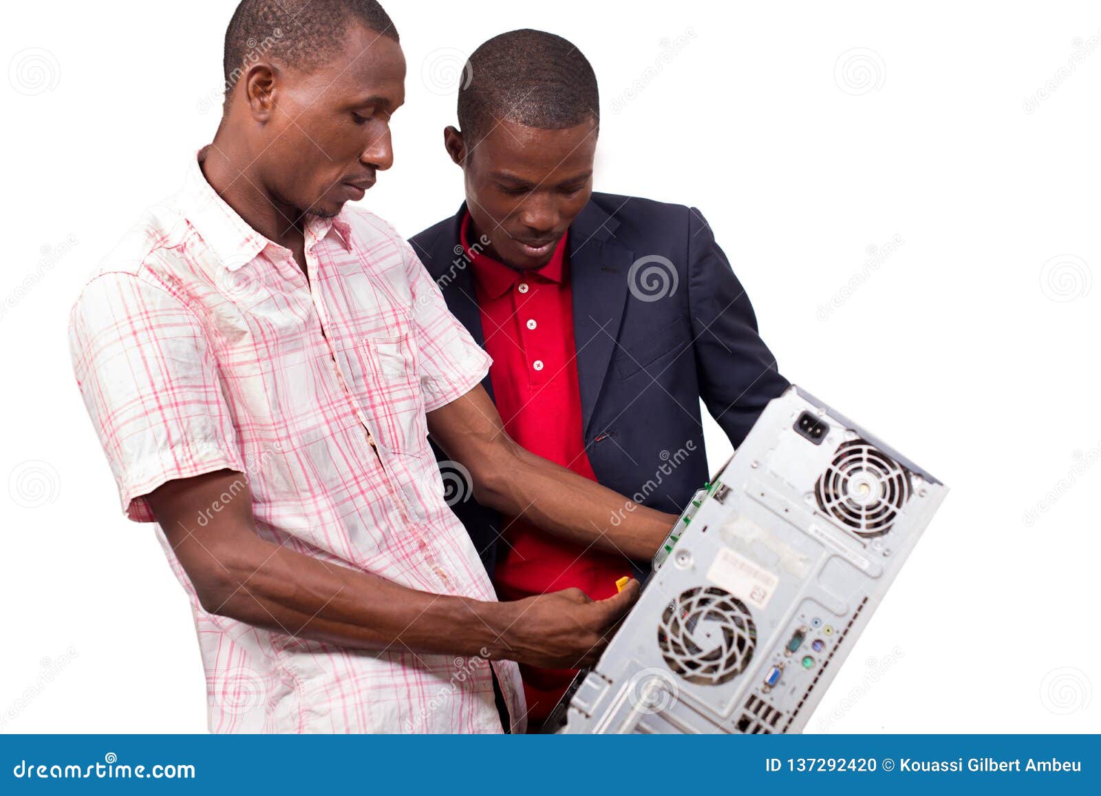 Technician Repairing Computer Hardware Stock Photo - Image of african ...
