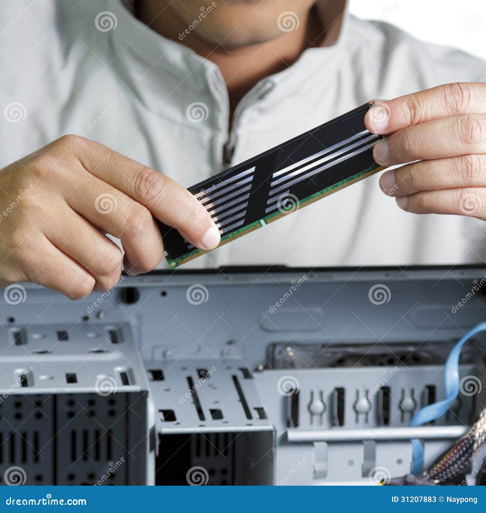 Technician Repairing Computer Hardware Stock Image - Image of power ...