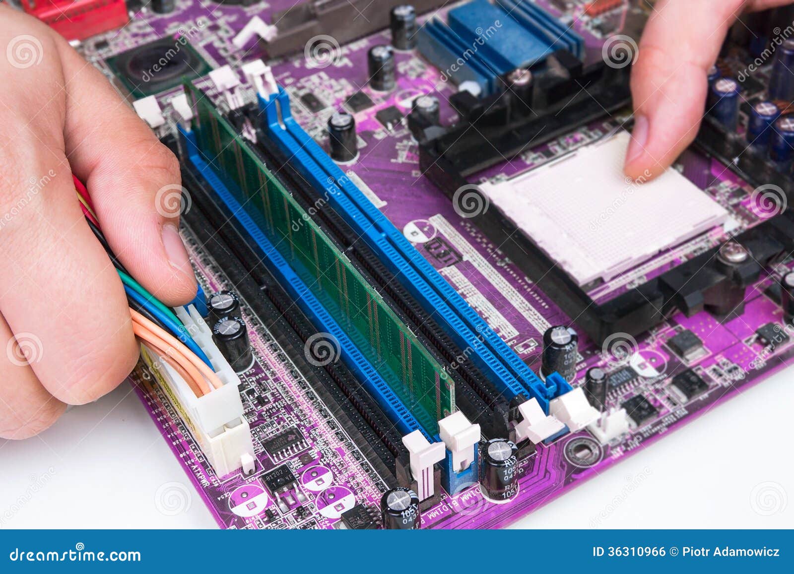 Technician Repairing Computer Hardware Stock Photo - Image of technical ...