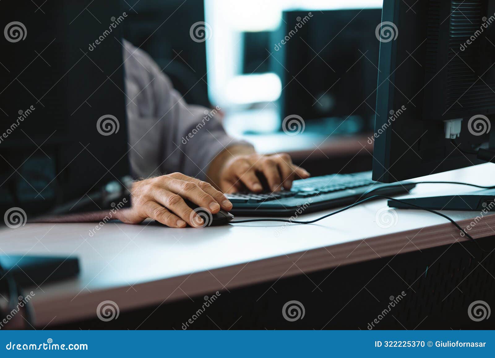 It Technician Repairing Hardware Using Computer in a Training Ce Stock ...