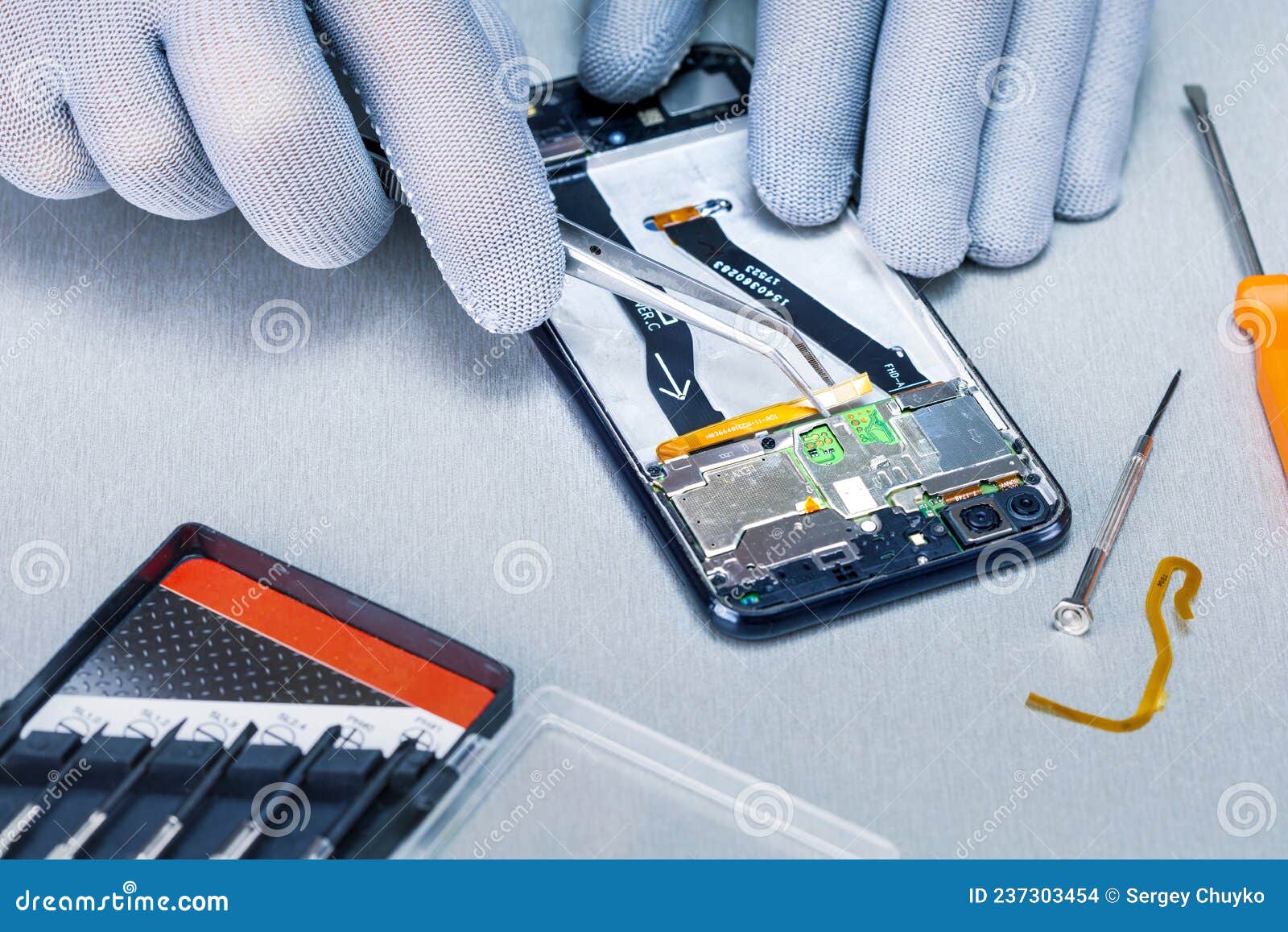 Technician Repairing the Smartphone in the Lab. Editorial Stock Image ...