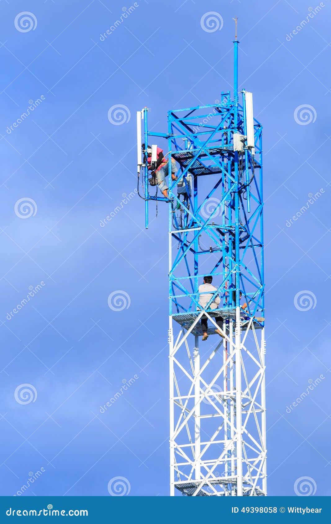 Technician Repairing on Telecommunication Tower Editorial Stock Photo ...