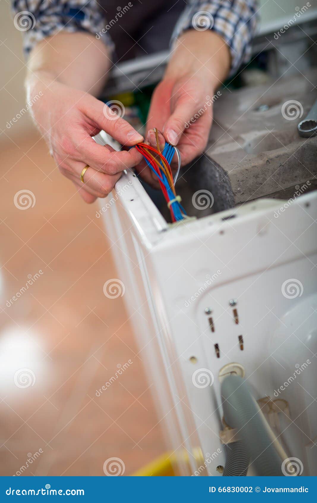 Technician Repairing a Washing Machine Stock Photo - Image of supply ...