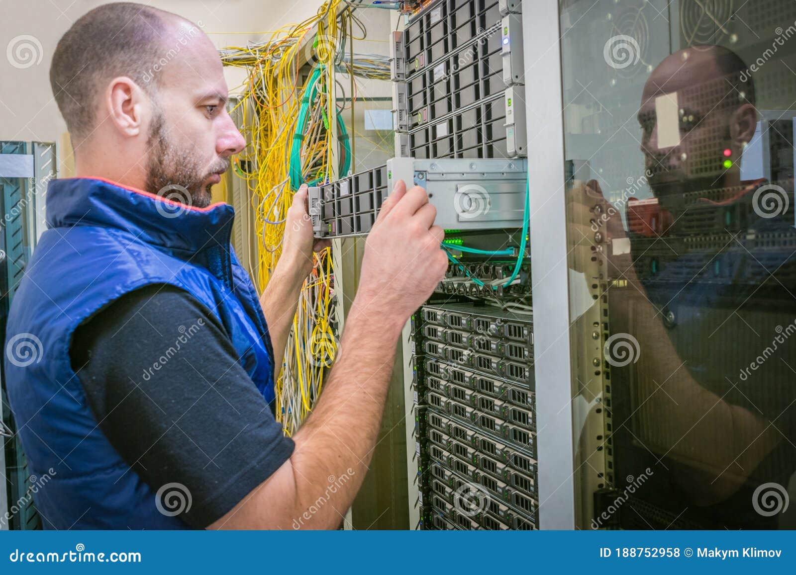 Technician Repairs the Central Router. System Administrator Installs a ...