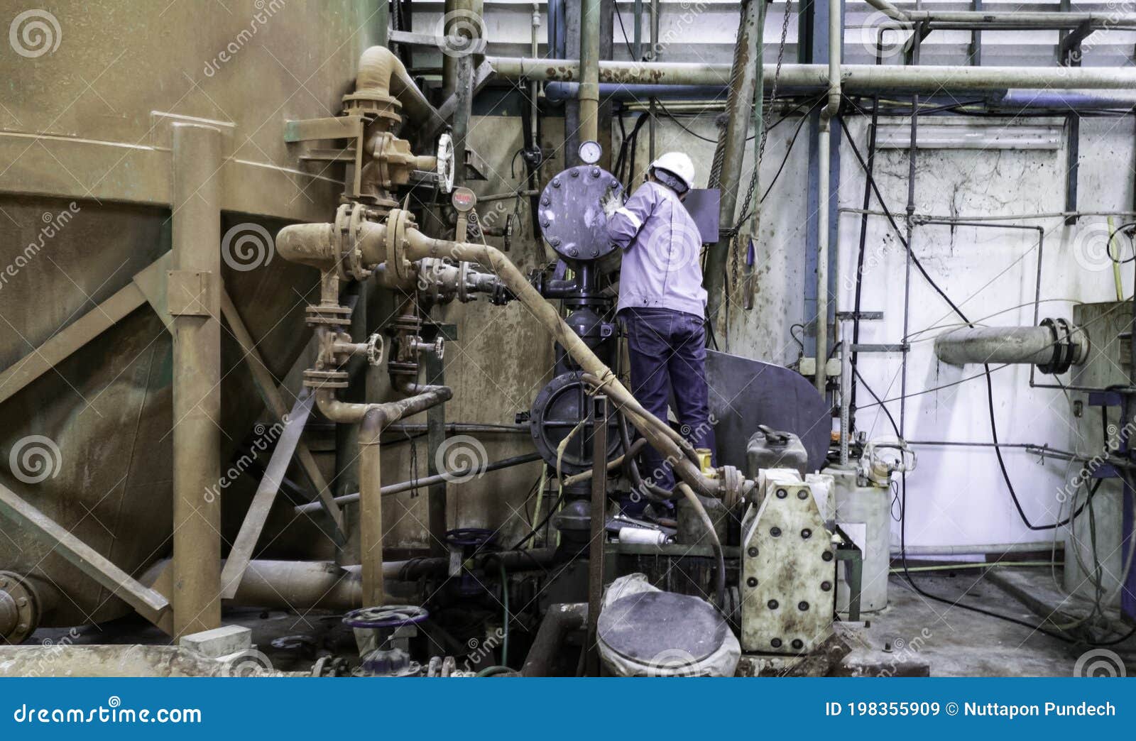 Technician are Reparing Breakdown Machine in Factory Stock Image ...