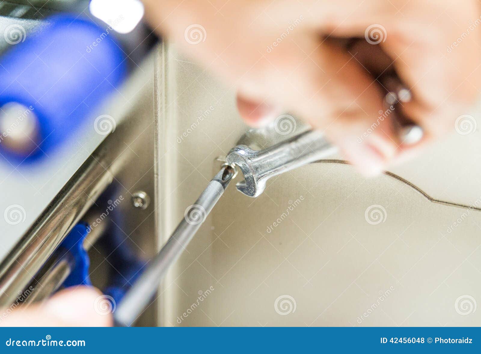 Technician Servicing Using Screwdriver Stock Photo - Image of ...