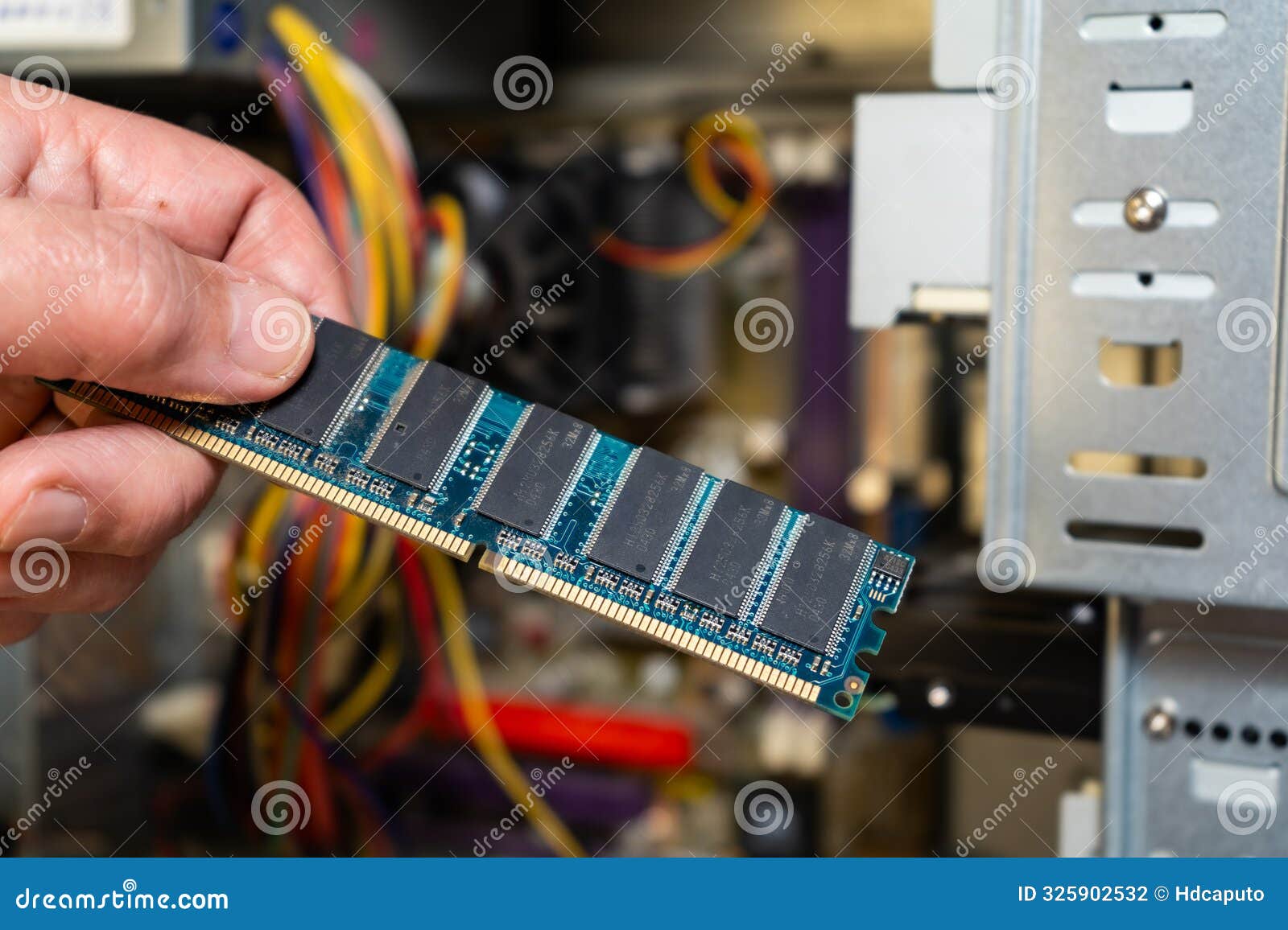 A Technician Showing a Computer S RAM Memory Bank Stock Photo - Image ...