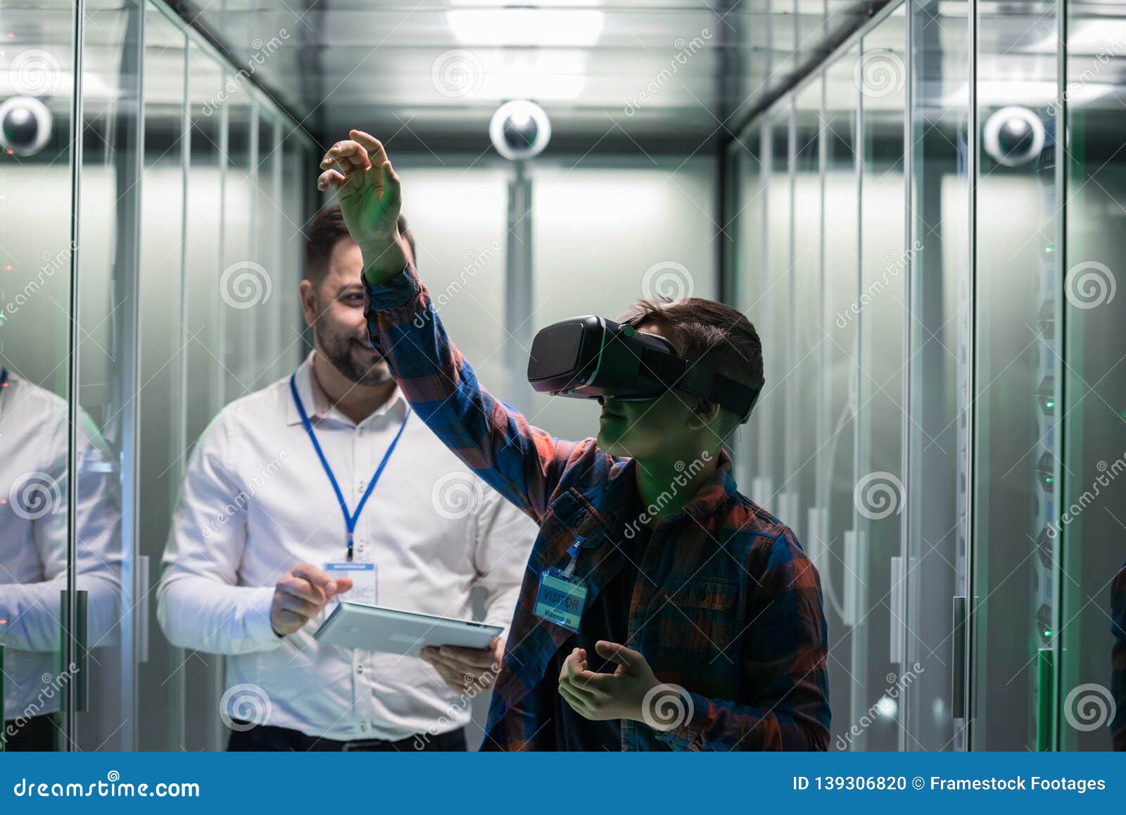 It Technician Showing VR Presentation Stock Photo - Image of center ...