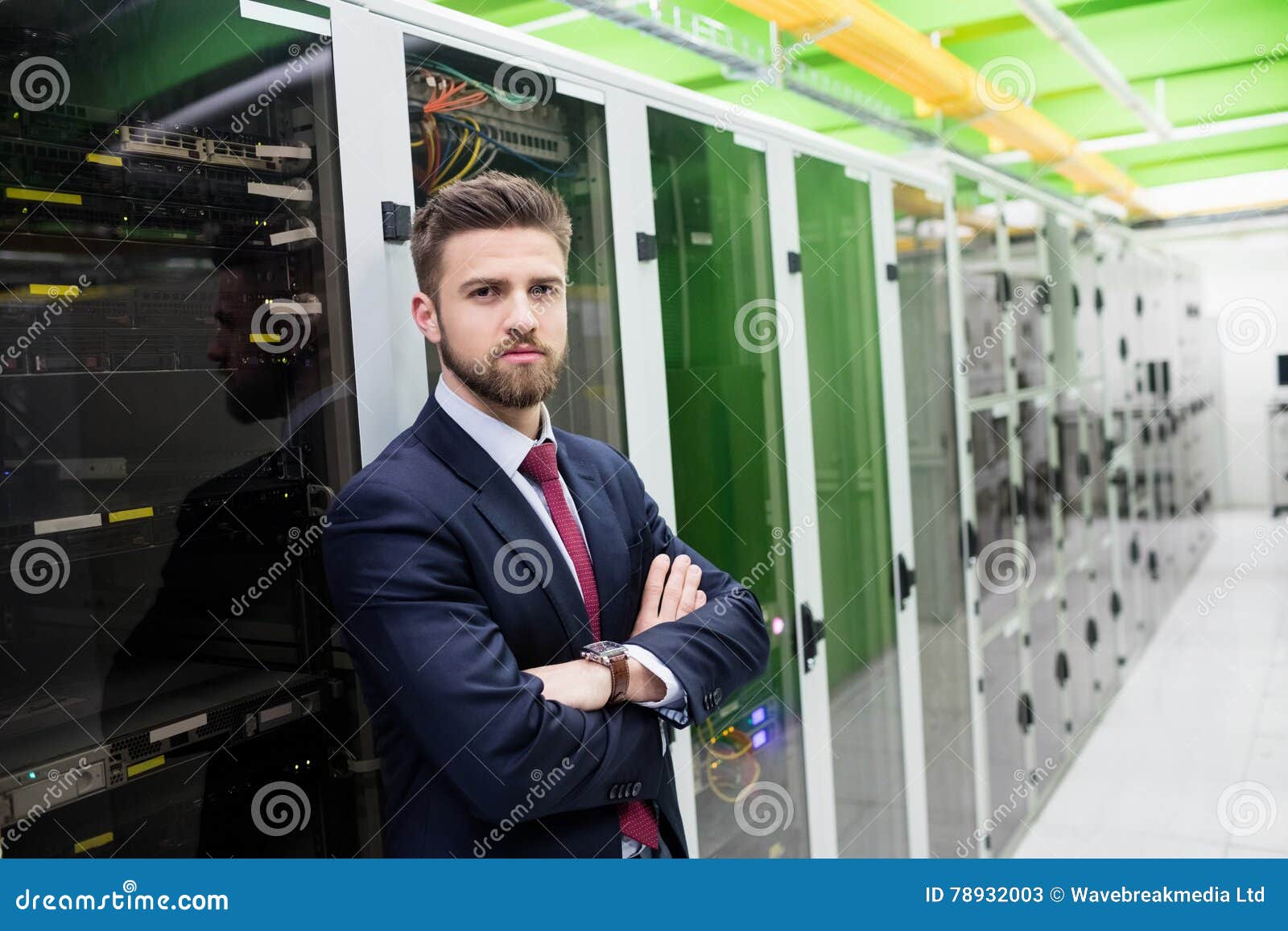 Technician Standing with Arms Crossed in a Server Room Stock Image ...