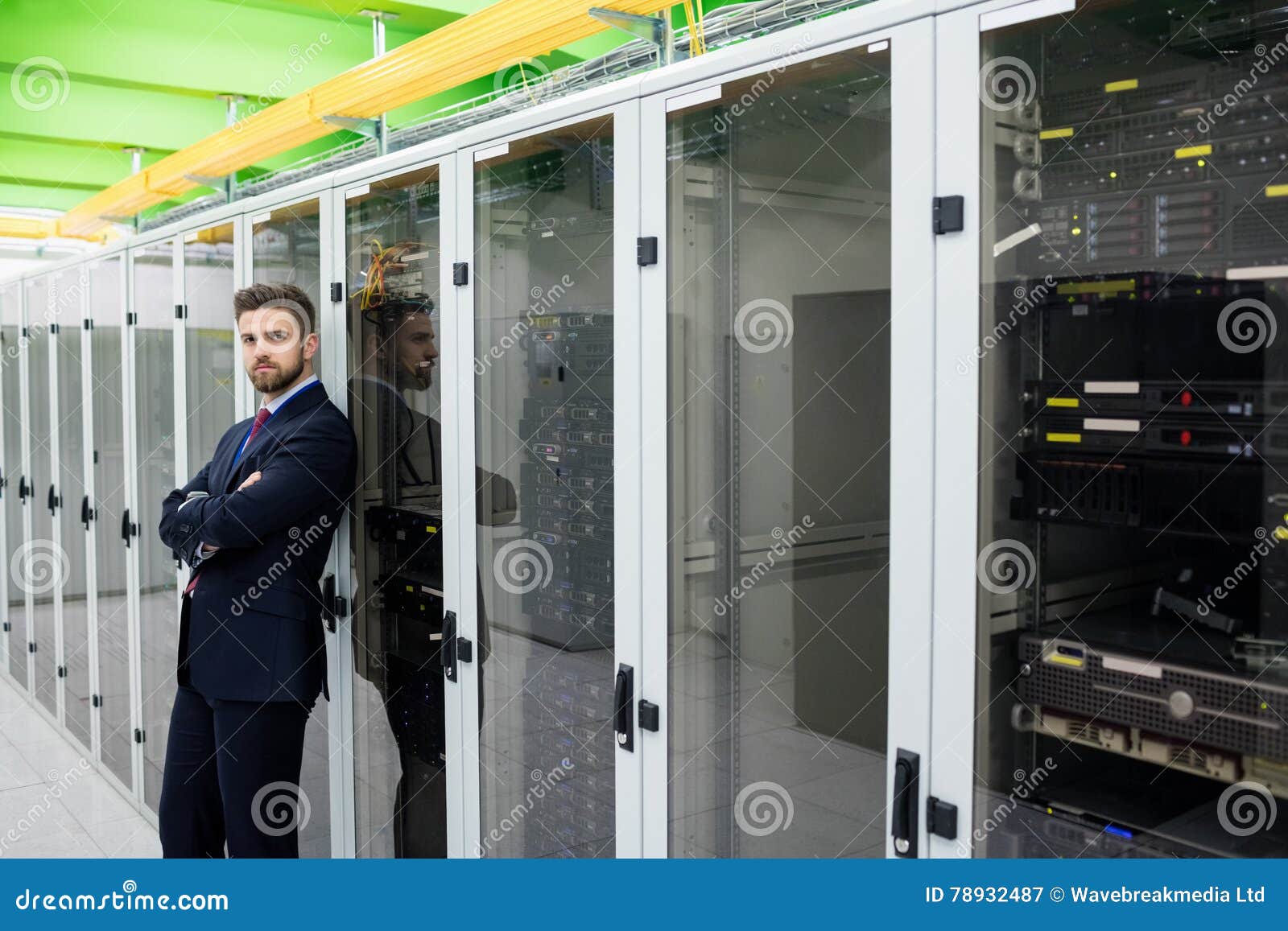 Technician Standing with Arms Crossed in a Server Room Stock Image ...