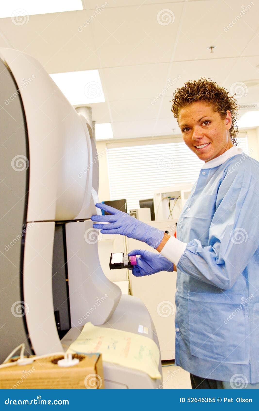 Technician Stands by Laboratory Analzyer Stock Image - Image of ...