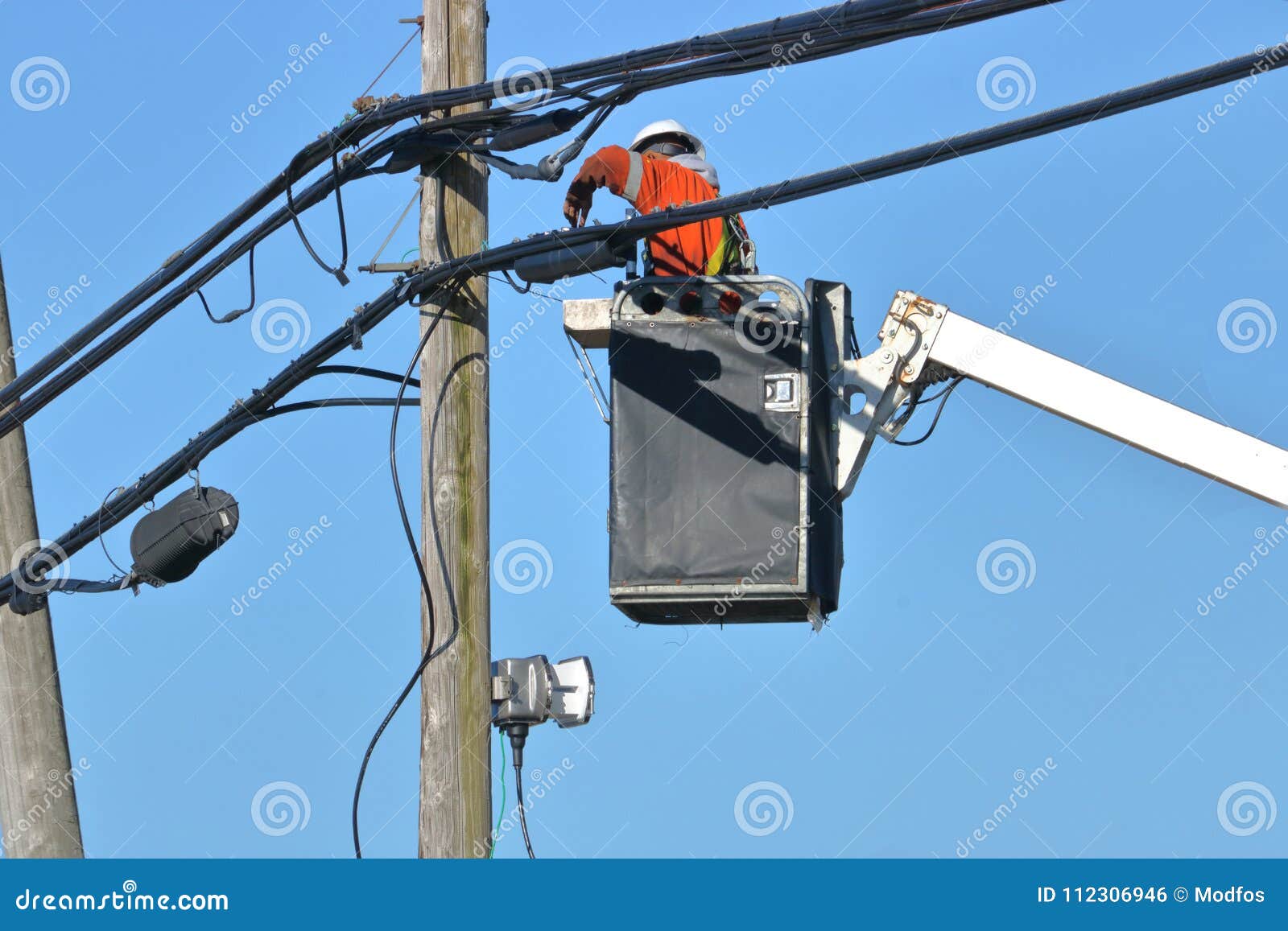 Setting Up Telecommunications System Stock Photo - Image of ...