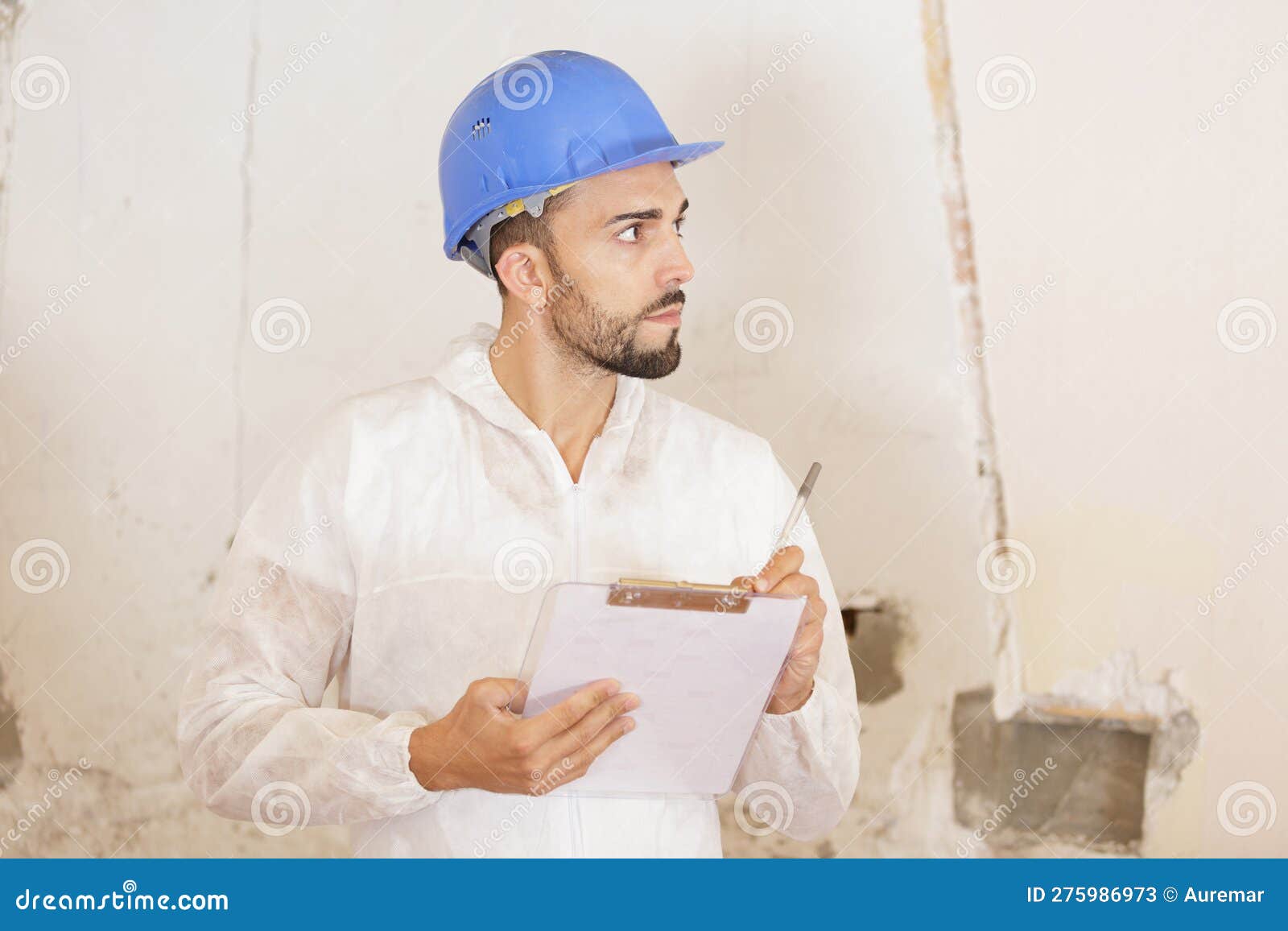 Technician during Supervision Stock Image - Image of helmet, building ...