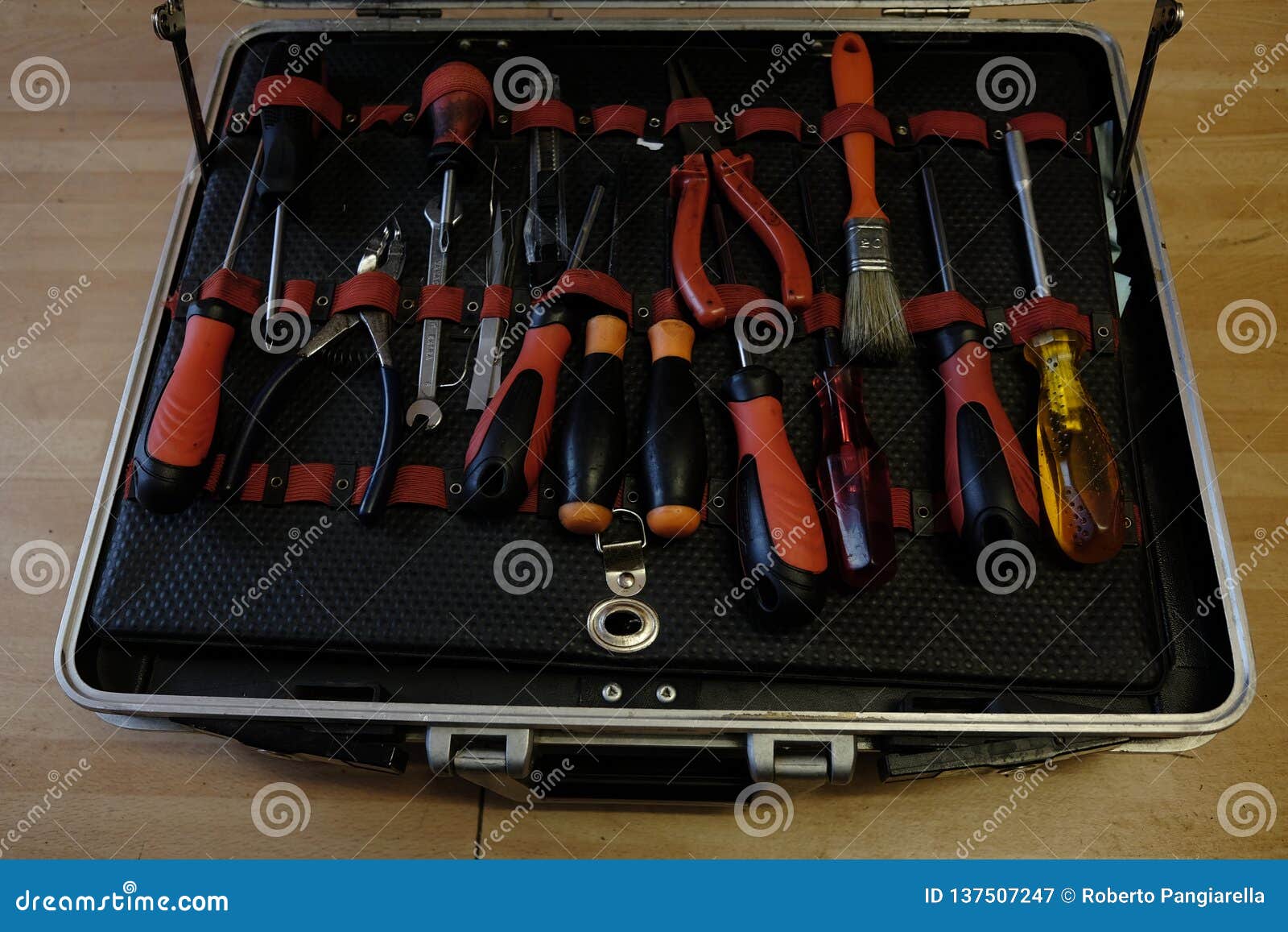 Technician Takes Tools from the Box Stock Image - Image of wrench ...
