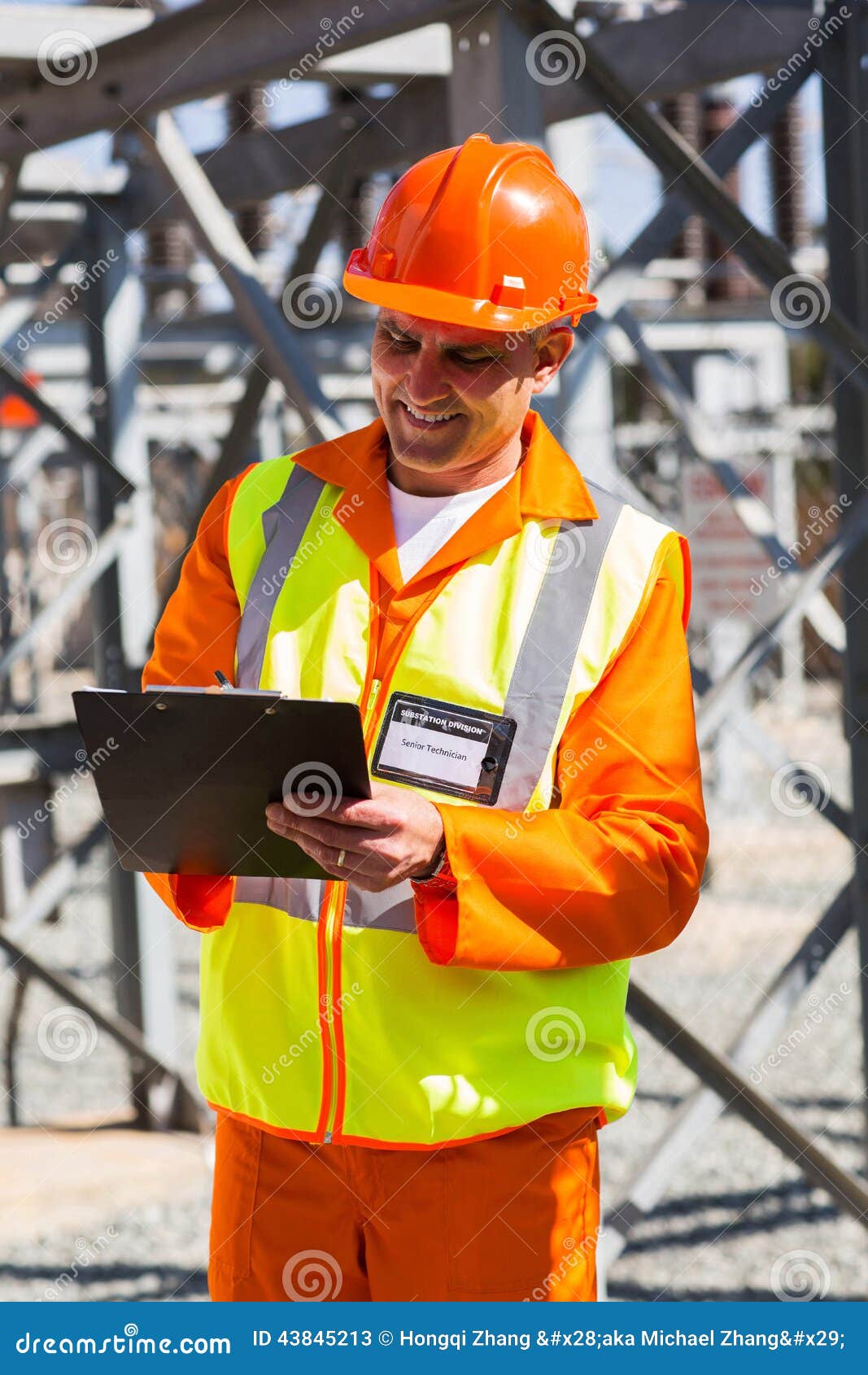 Technician taking readings stock image. Image of company - 43845213