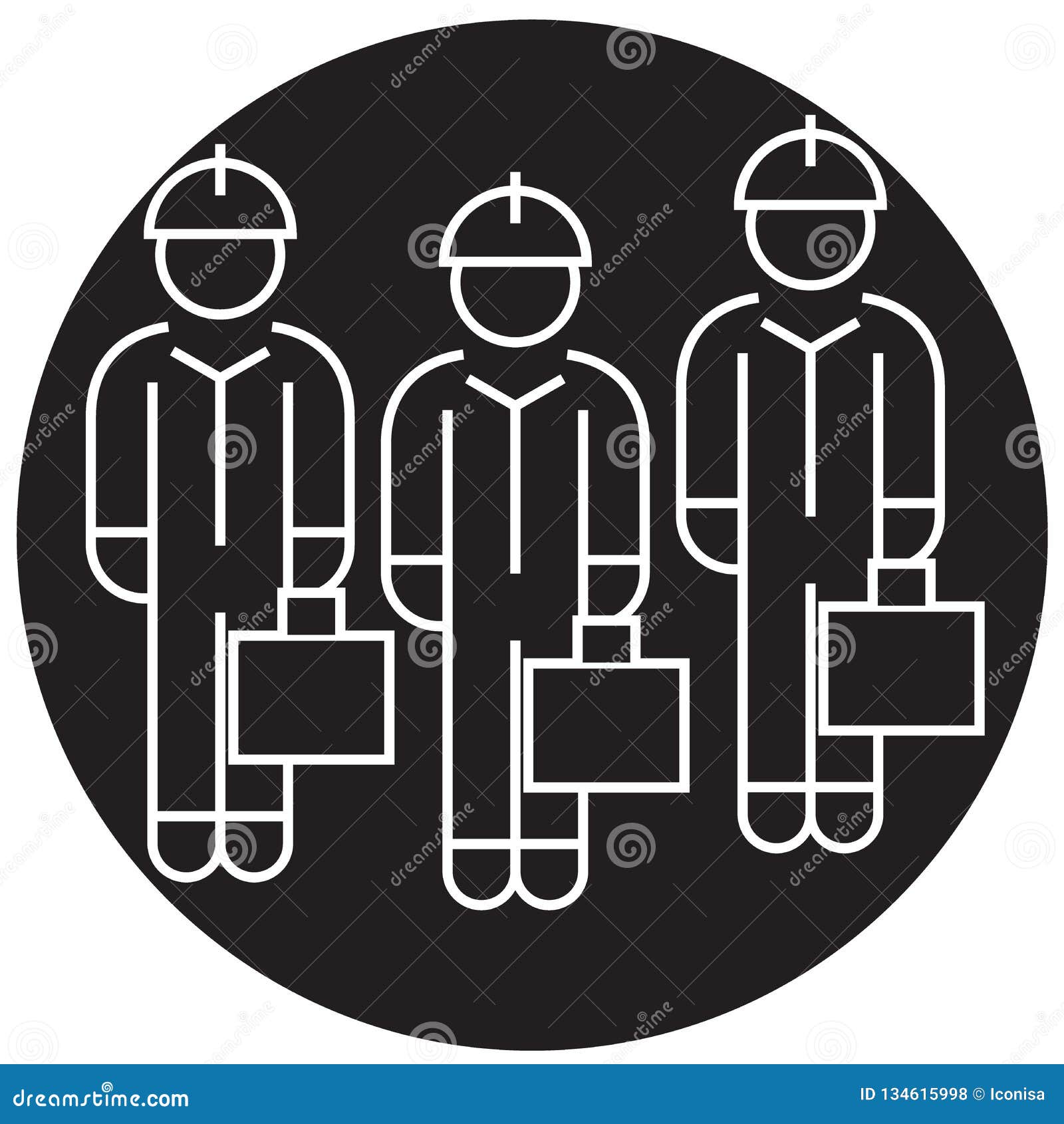 Technician Team Black Vector Concept Icon. Technician Team Flat ...