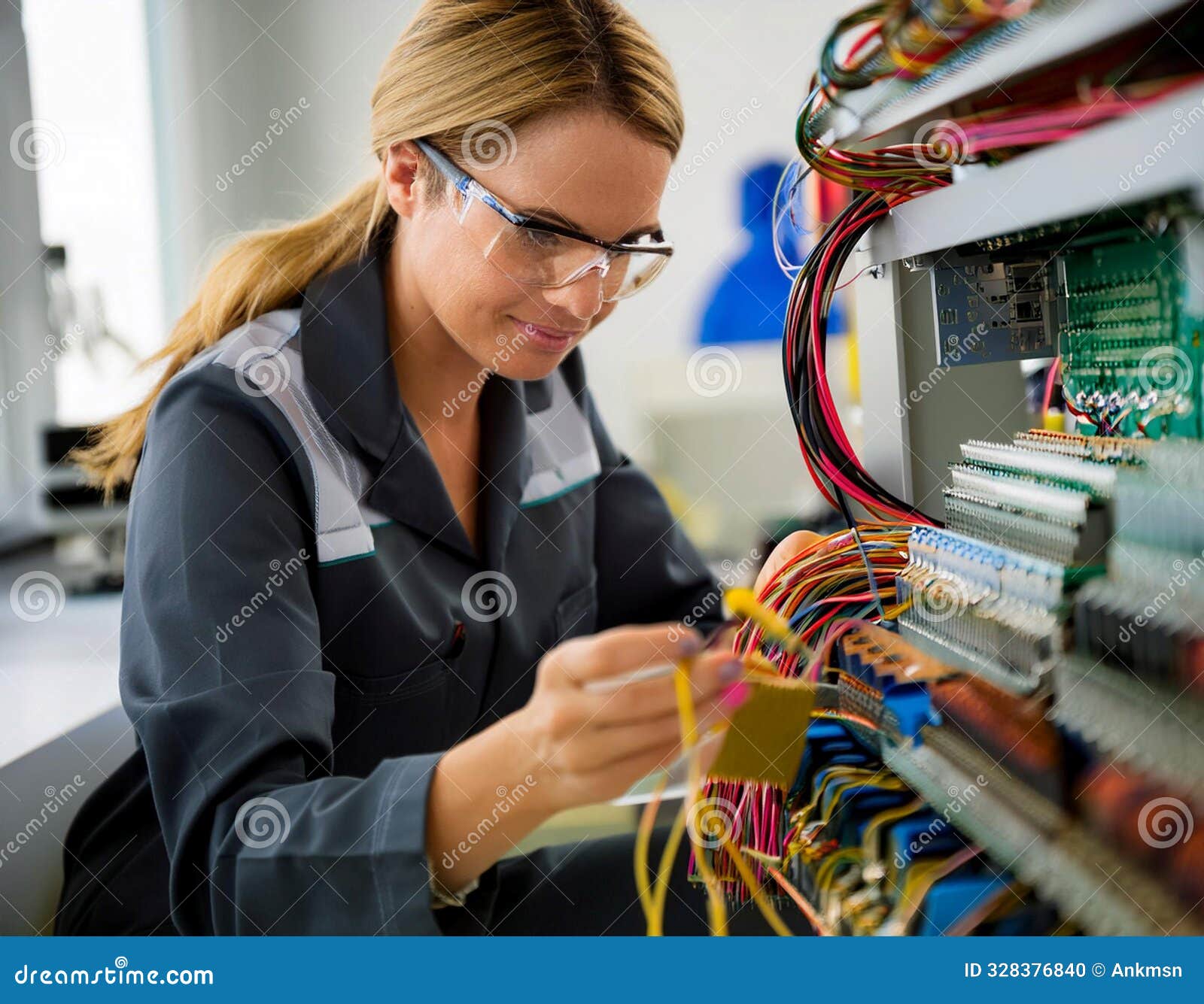 Technician and Technical Work Featuring Elements Like Tools, Wiring ...