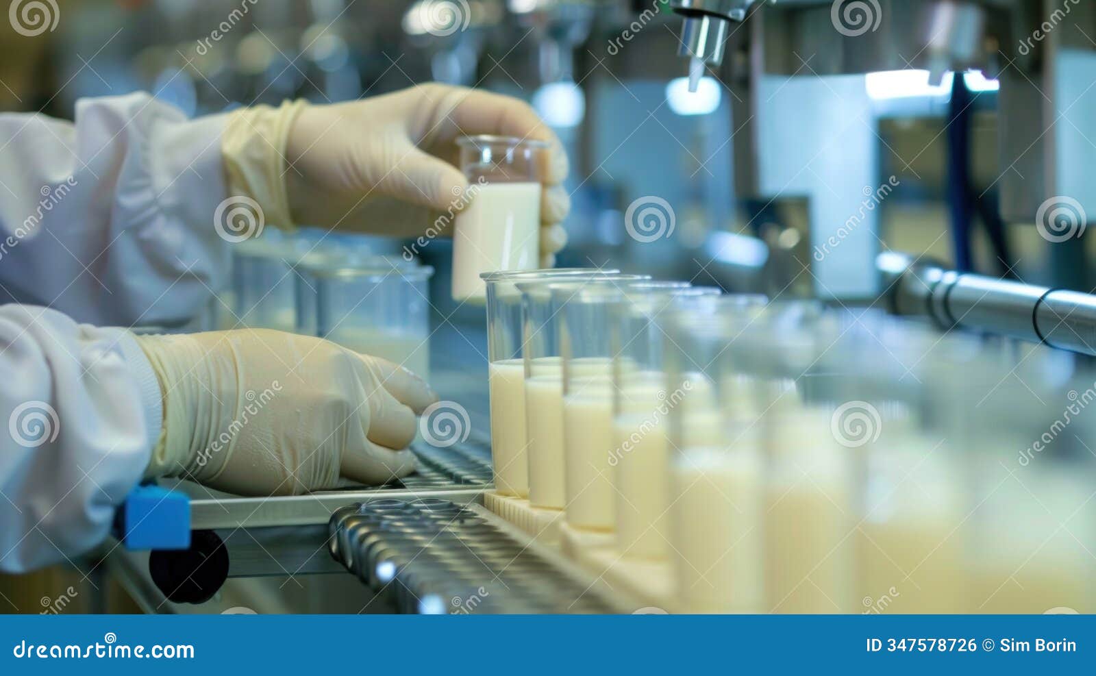 A Technician Testing Milk Samples in a Laboratory within Stock ...
