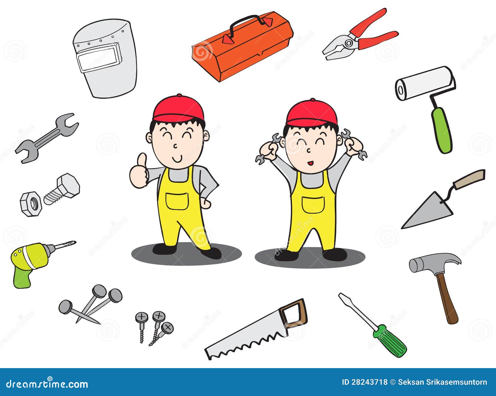 Technician tools stock vector. Illustration of drill - 28243718