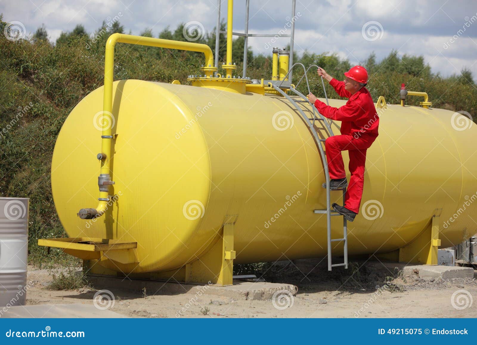 Large Fuel Tanks. Tanks And Ladders Of The Tank Farm. The Gloomy ...