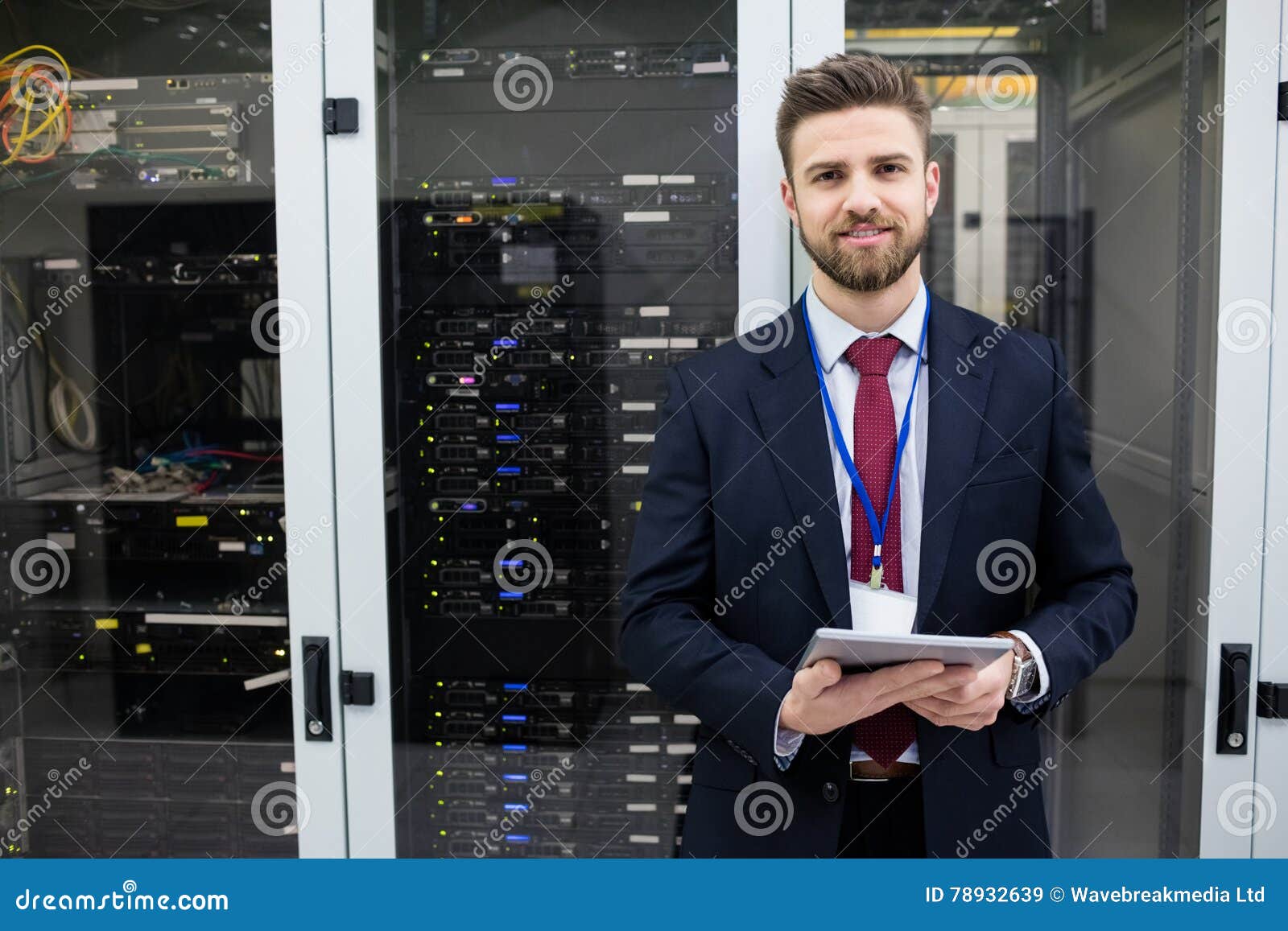 Technician Using Digital Tablet Stock Image - Image of cheerful ...