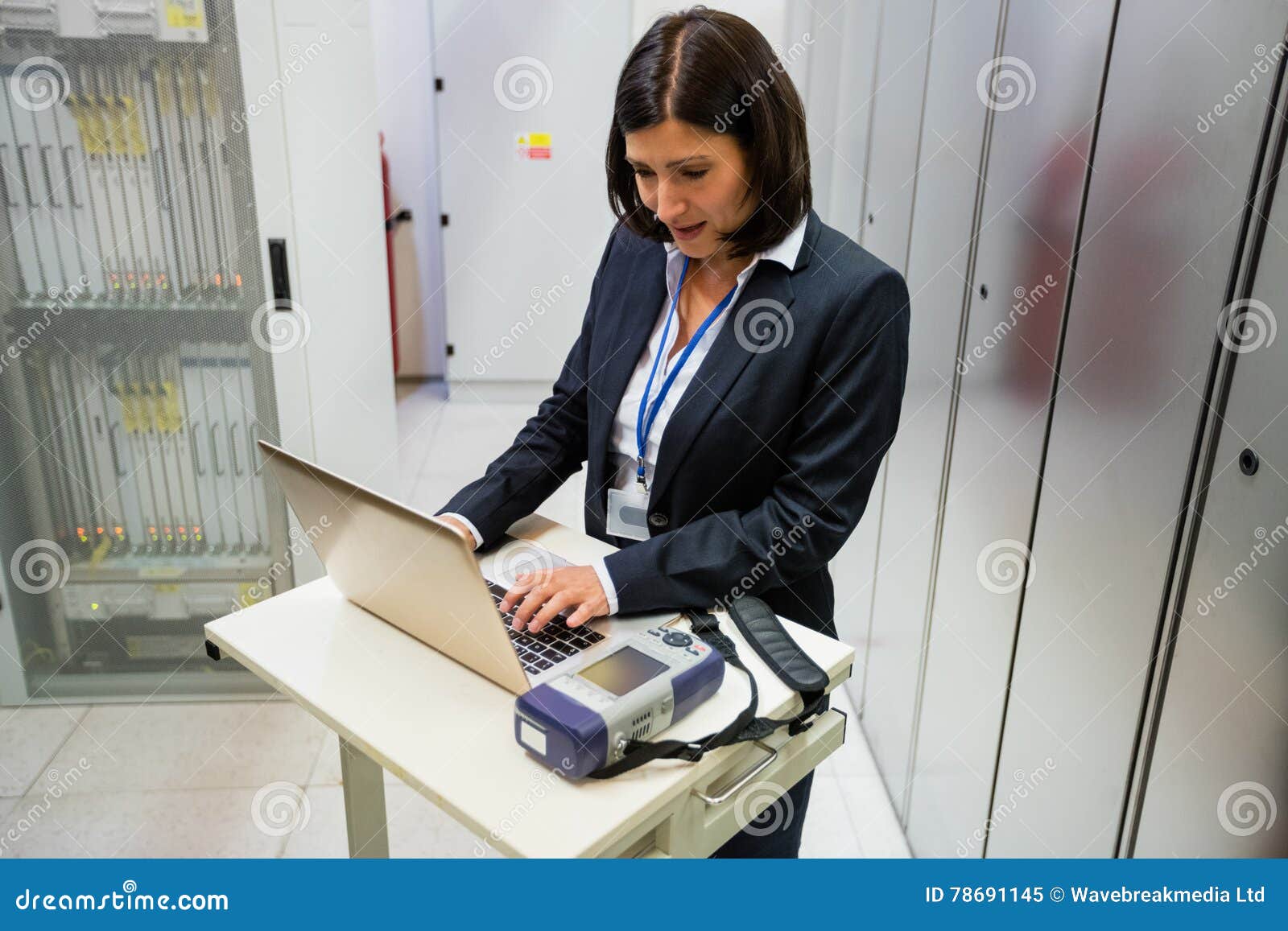 Technician using laptop stock image. Image of diagnostics - 78691145