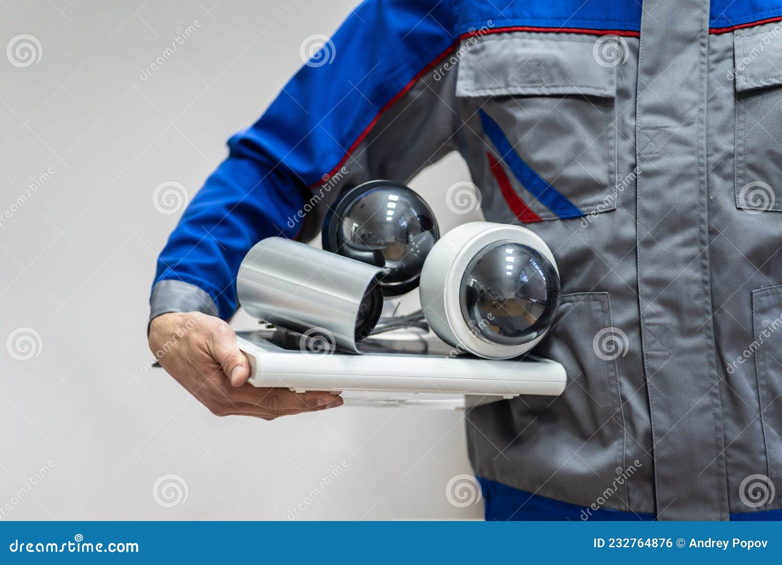 Technician Using Surveillance Security Camera Video Stock Photo - Image ...