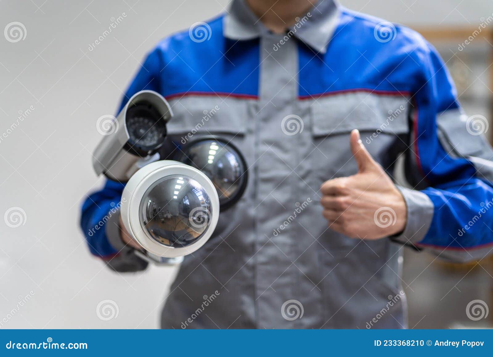 Technician Using Surveillance Security Camera Video Stock Photo - Image ...