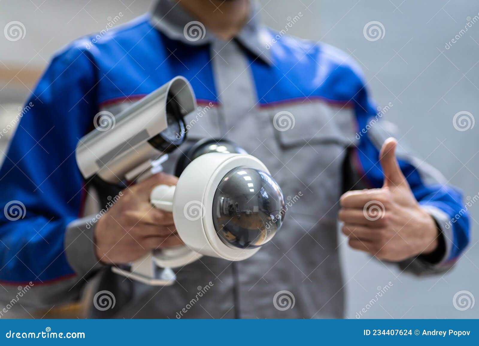 Technician Using Surveillance Security Camera Video Stock Photo - Image ...