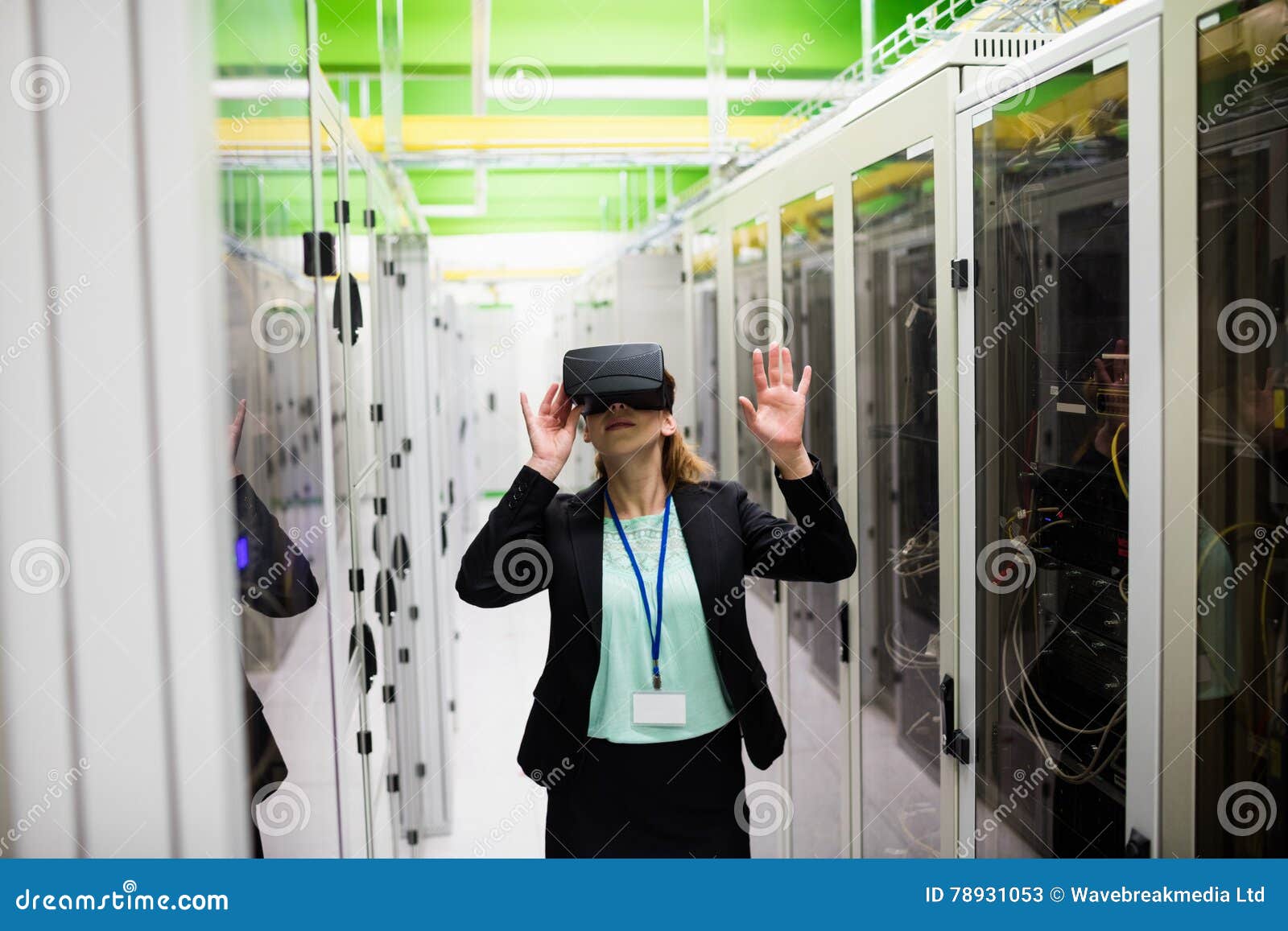 Technician Using Virtual Reality Headset Stock Image - Image of company ...