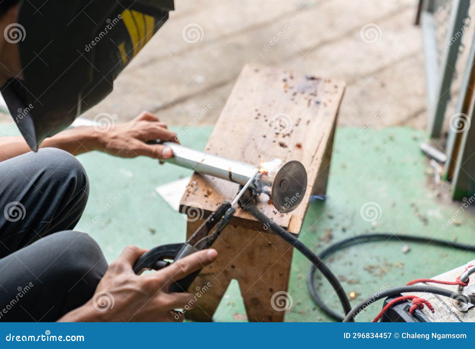 Technician Welding Foot Adjustable Table Stock Image - Image of ...