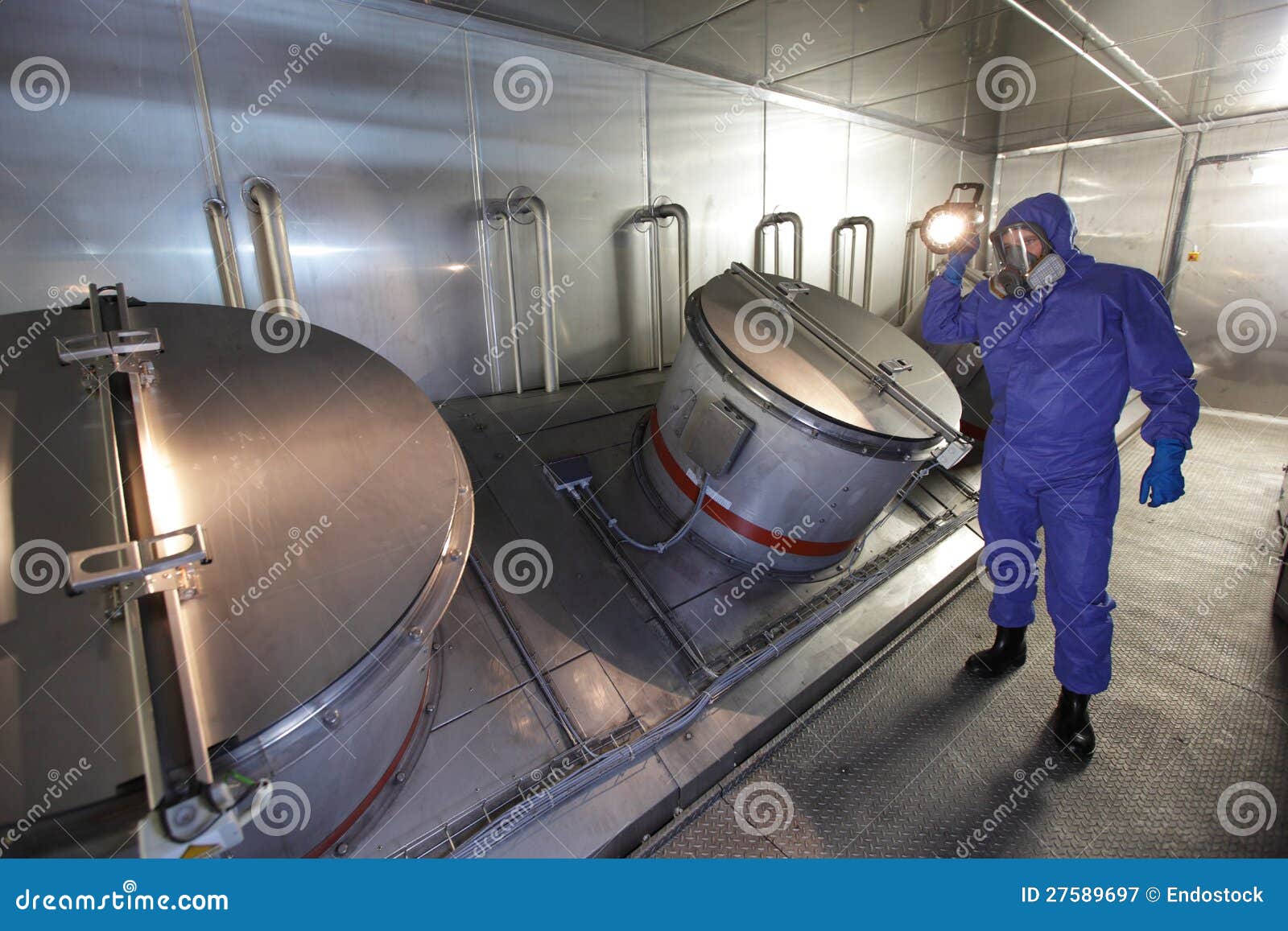 Technician Wh Torch, Checking Technological System Stock Image - Image ...