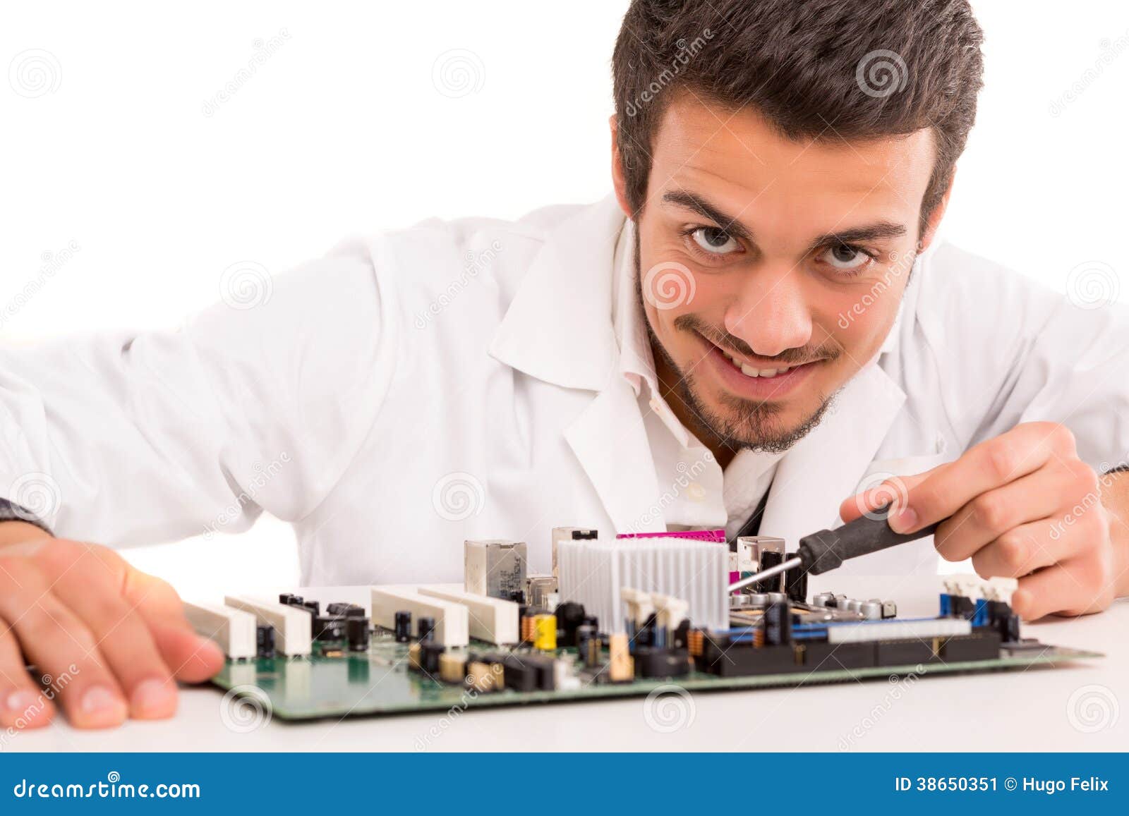 Technician at work stock image. Image of closeup, chip - 38650351