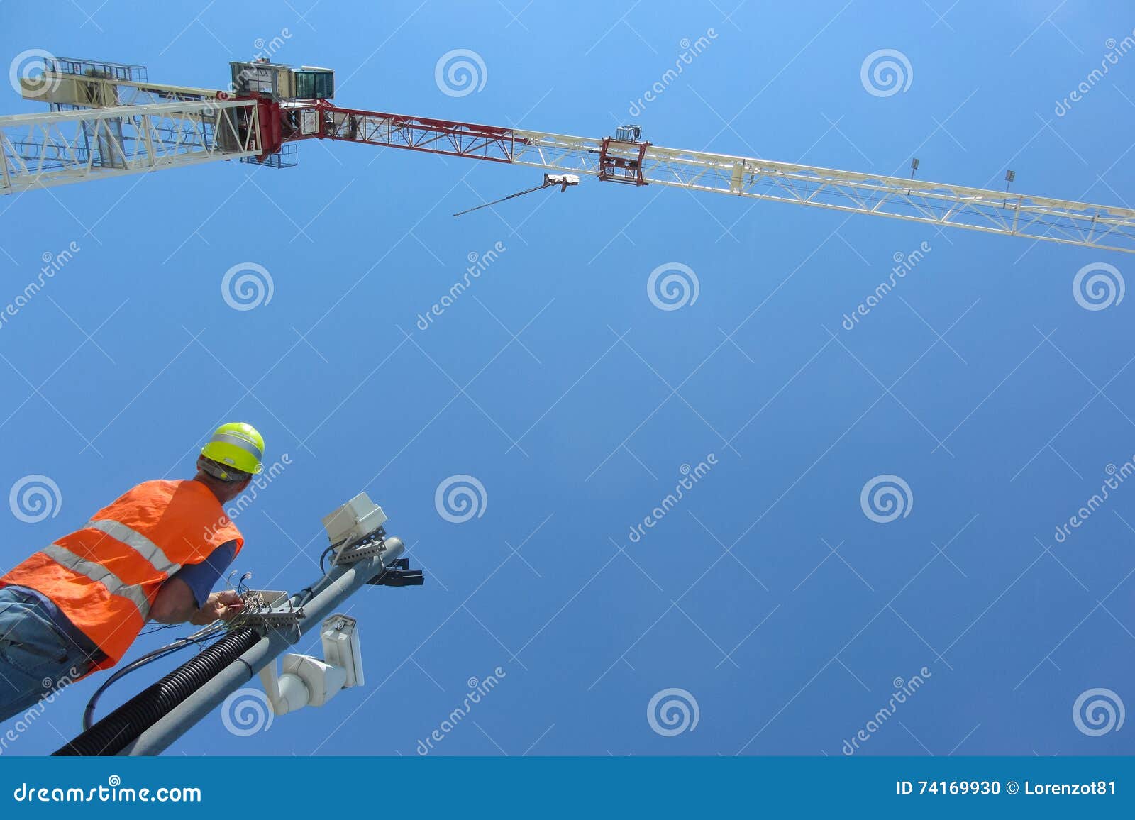 Technician at Work Inside a Construction Site Stock Photo - Image of ...