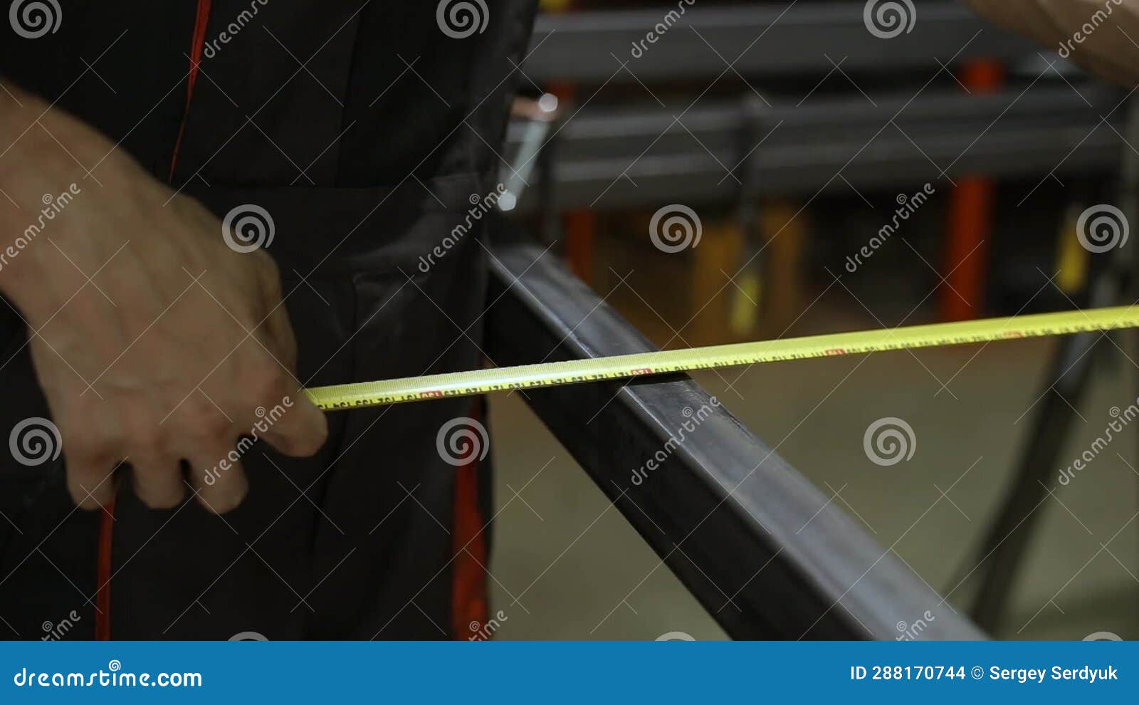 Technician Worker Using Ruler Tape Measure Detail of Workpiece for ...