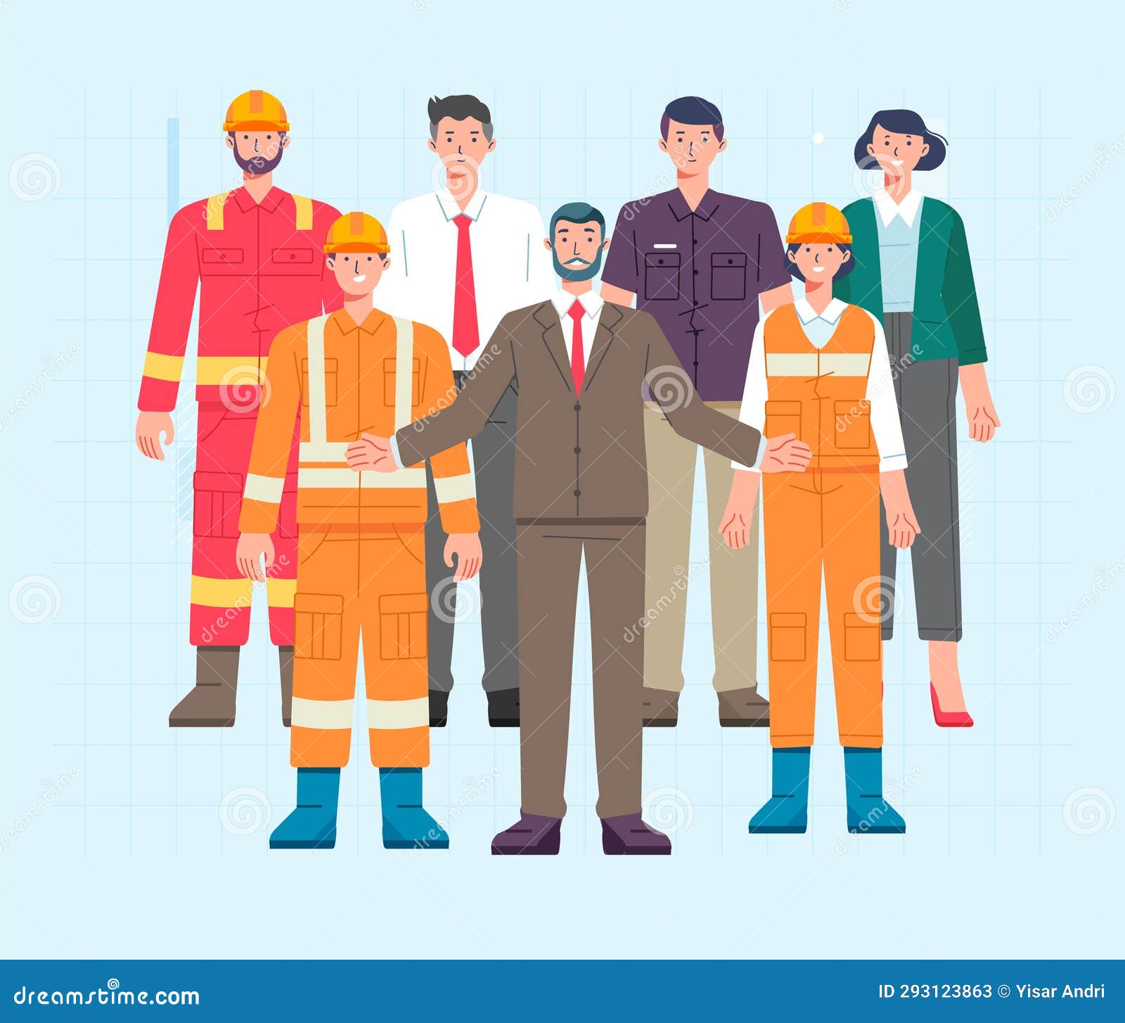 Technician Workers And Engineers Team. Technicians People Group ...