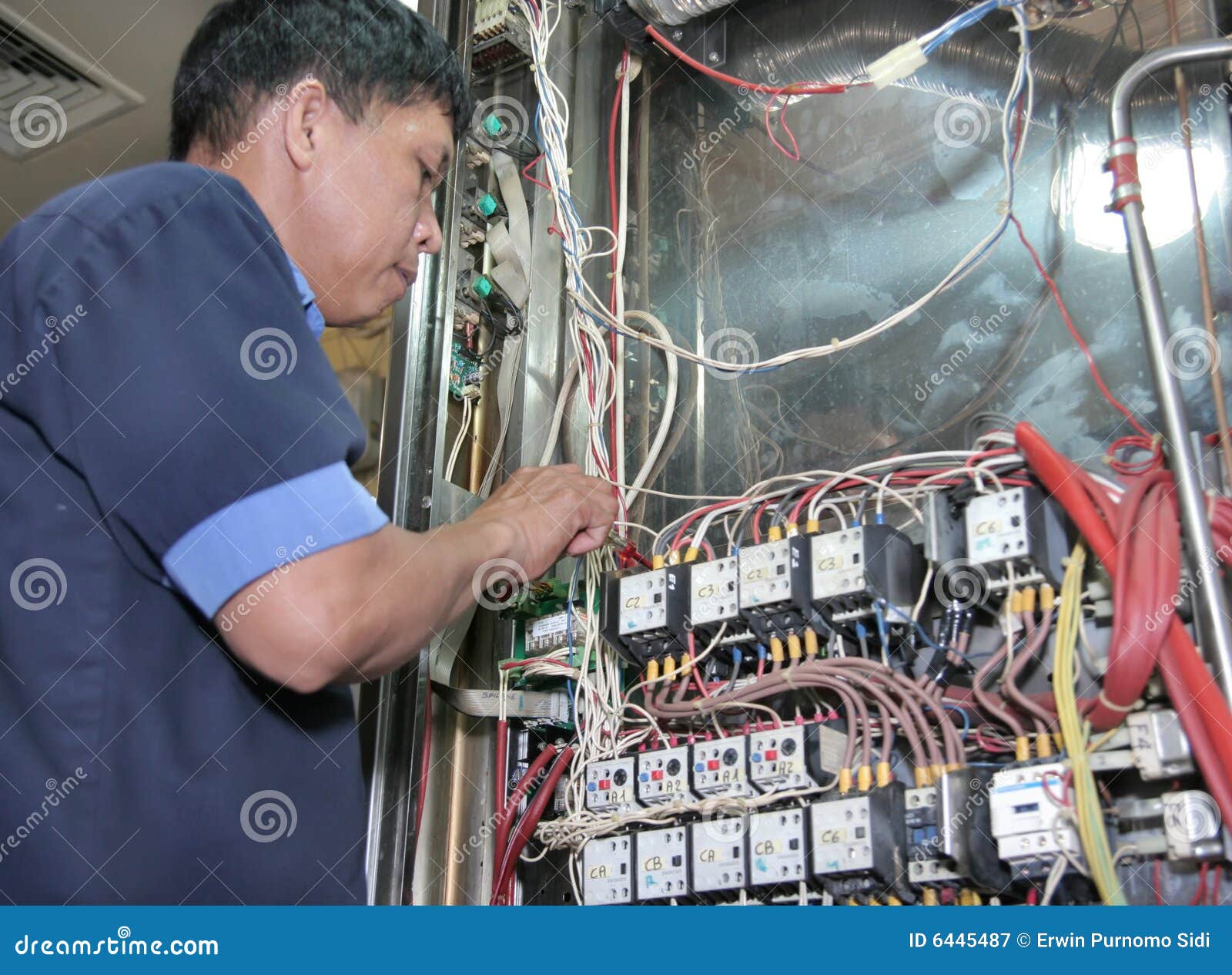 Technician working stock image. Image of portrait, cables - 6445487