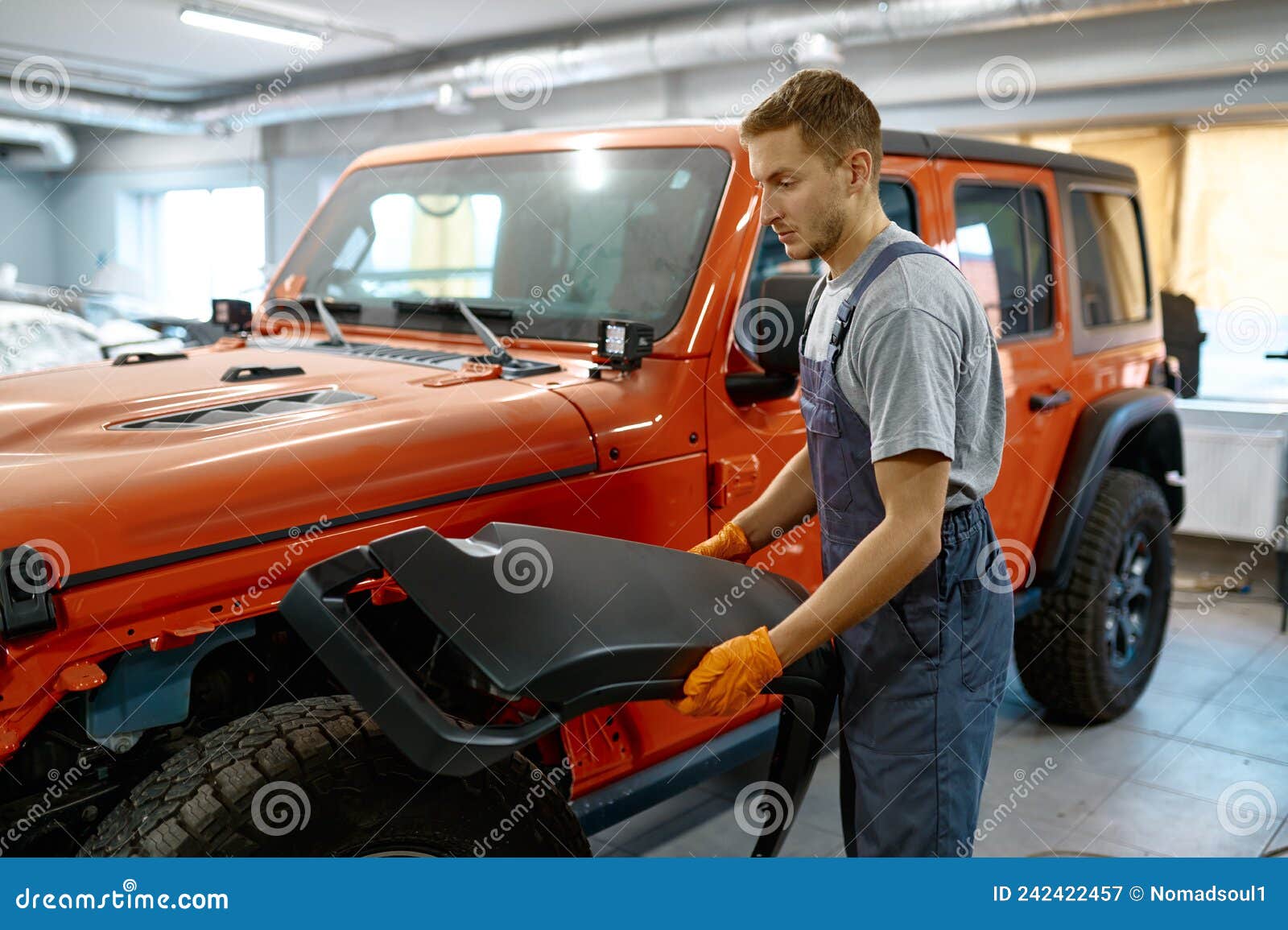 Technician Working on Car Tuning in Garage Stock Image - Image of arche ...