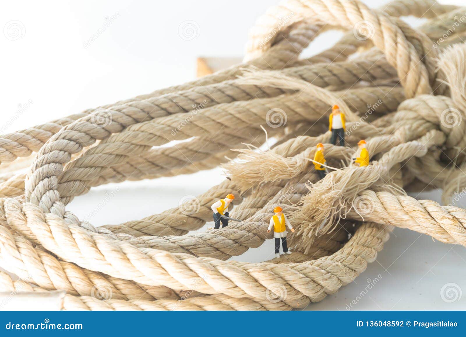 Technician Working Check or Maintenance Long Rope Close Up Stock Photo ...
