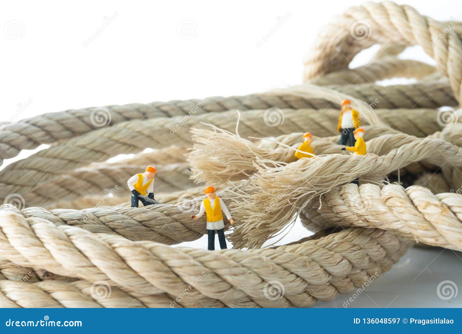 Technician Working Check or Maintenance Long Rope Close Up Stock Image ...