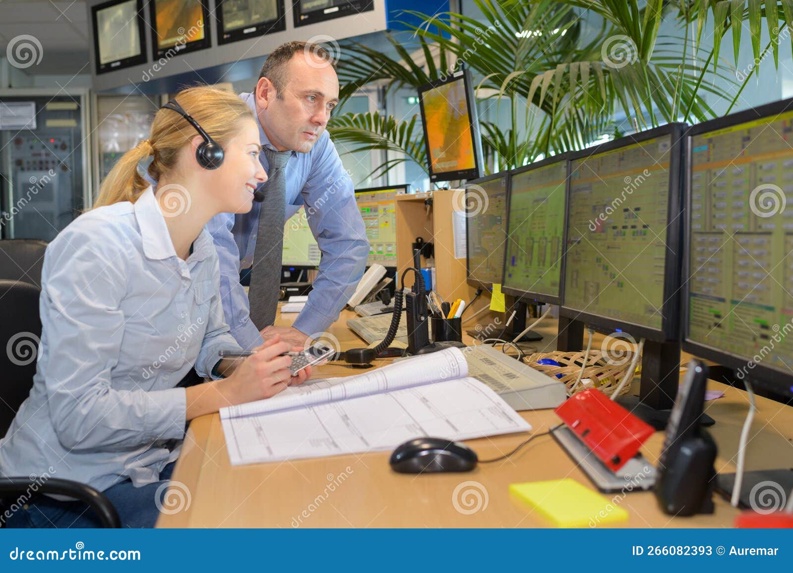 Technician Working in Control Room Stock Image - Image of room, studio ...