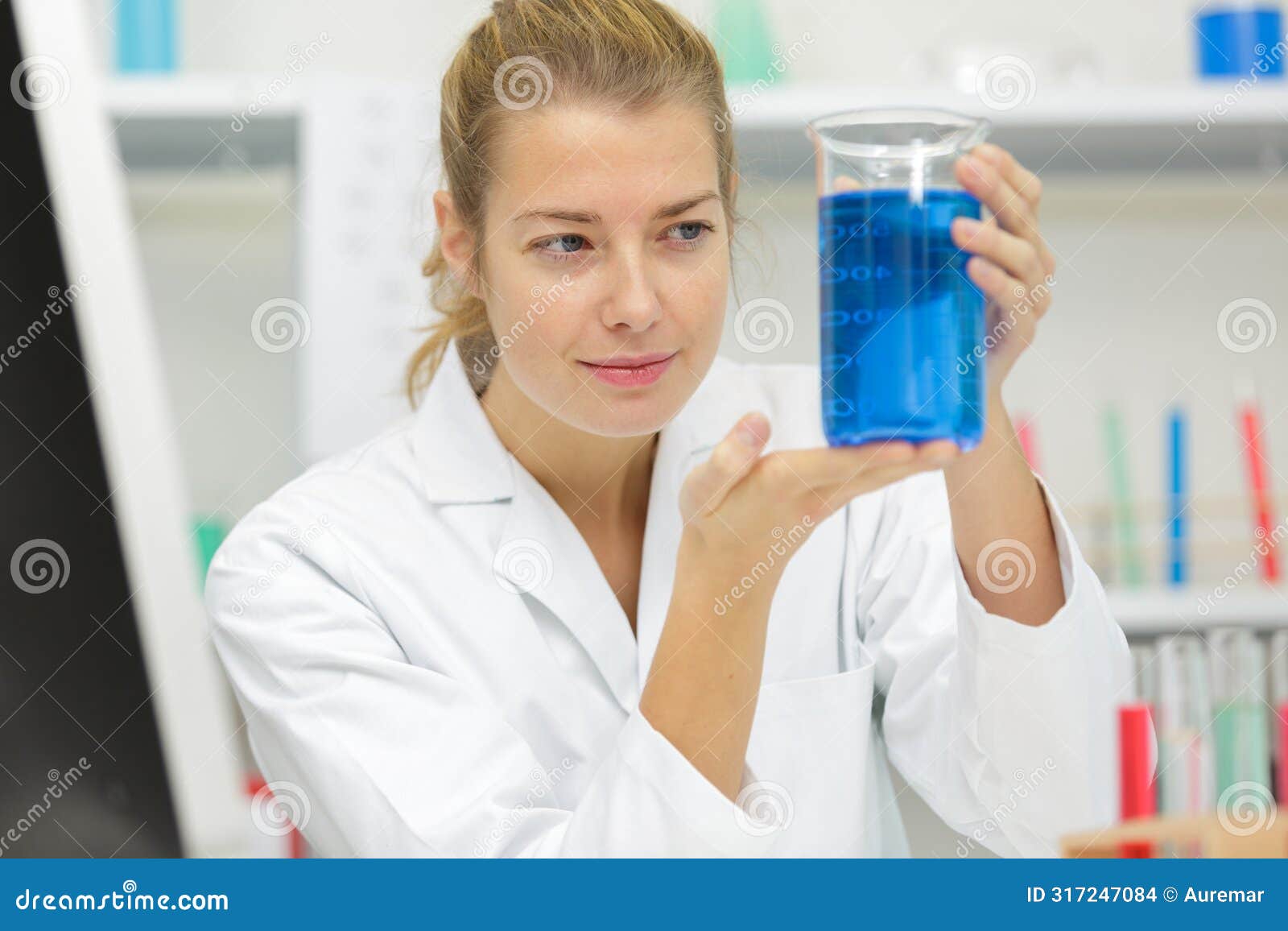 Technician Working with Erlenmeyer Flask in Laboratory Stock Photo ...