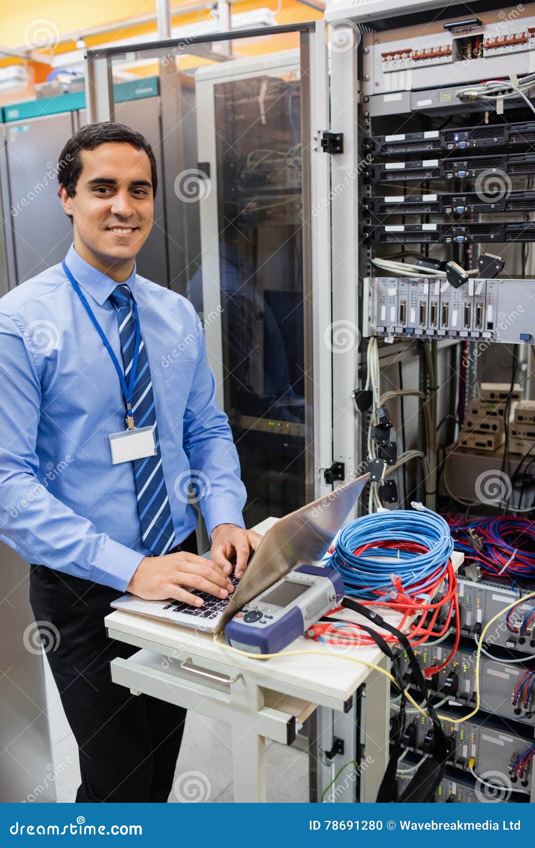 Technician Working on Laptop Stock Photo - Image of indoors, expertise ...