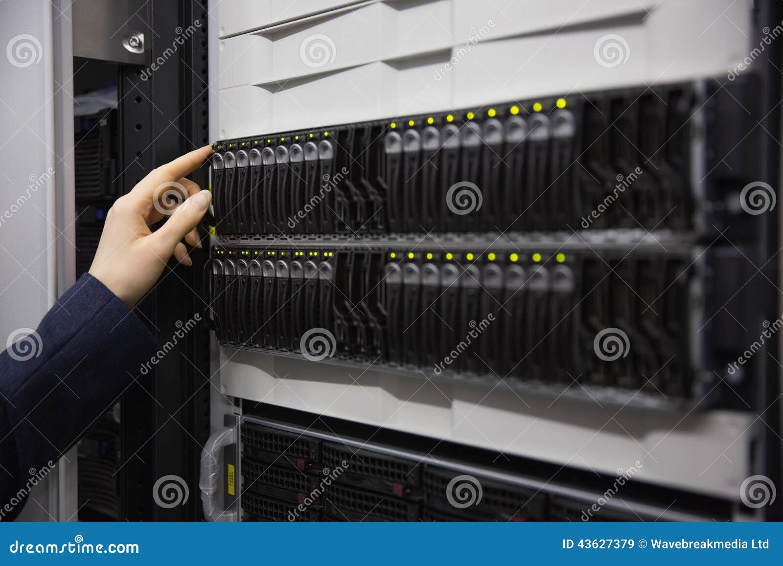 Technician Working on Server Tower Stock Image - Image of electronics ...