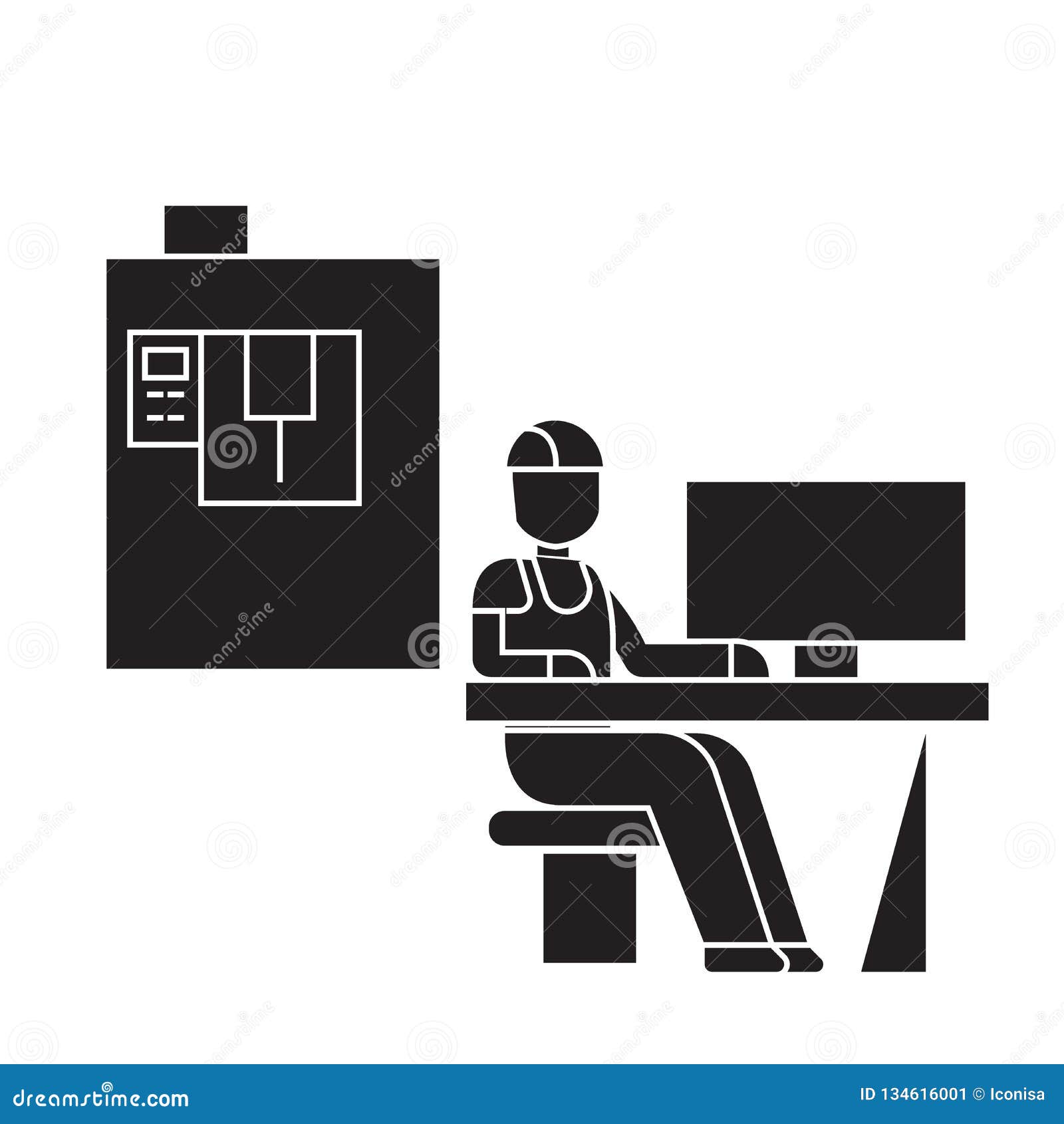 Technician Workplace Black Vector Concept Icon. Technician Workplace ...