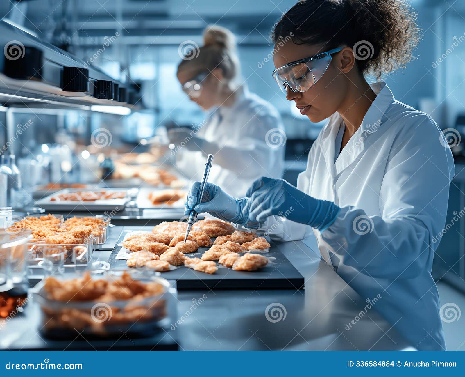 Technician Analyzes Food Texture Using Generative AI Laboratory Tool ...