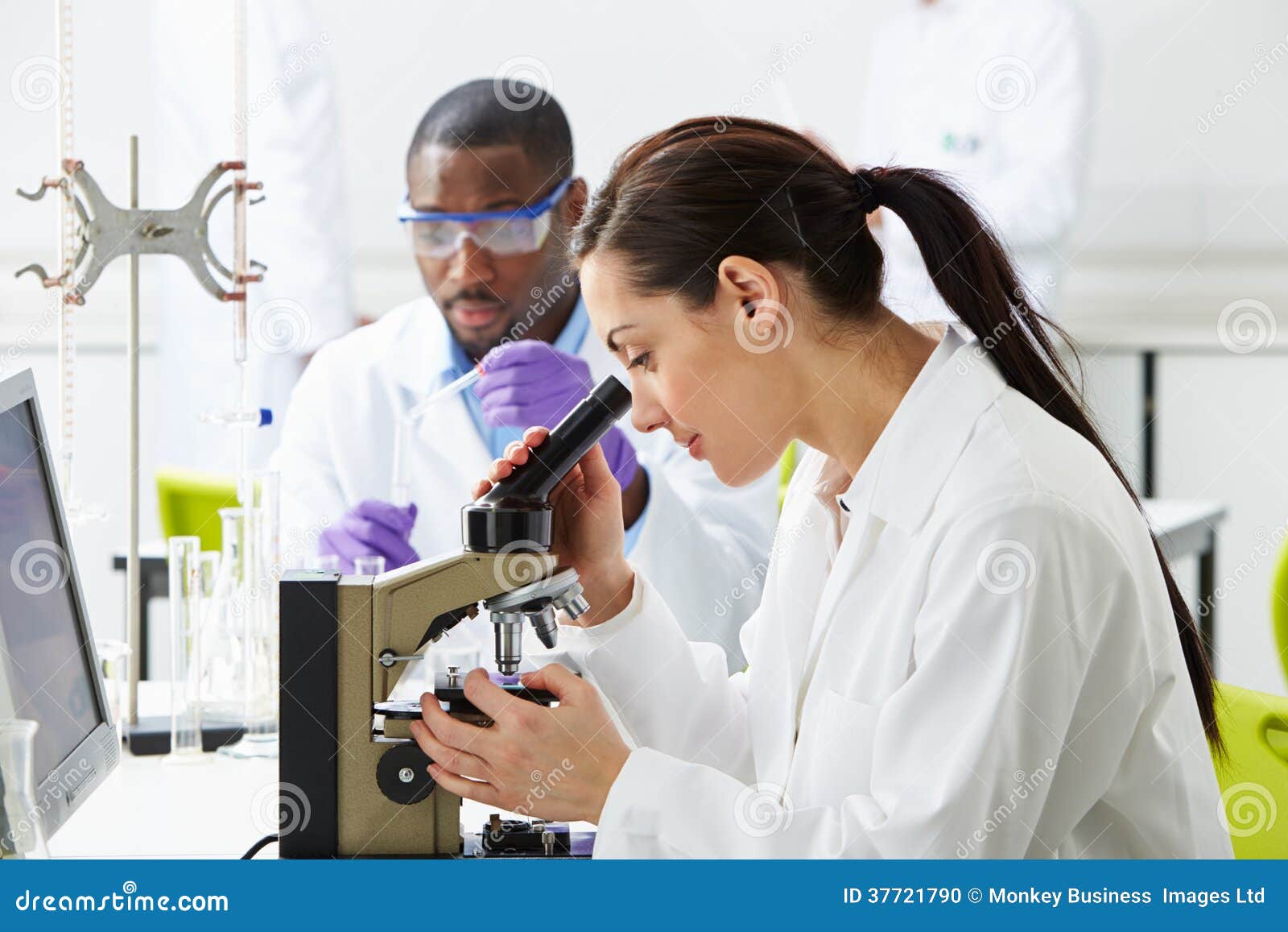 Technicians Carrying Out Research in Laboratory Stock Photo - Image of ...
