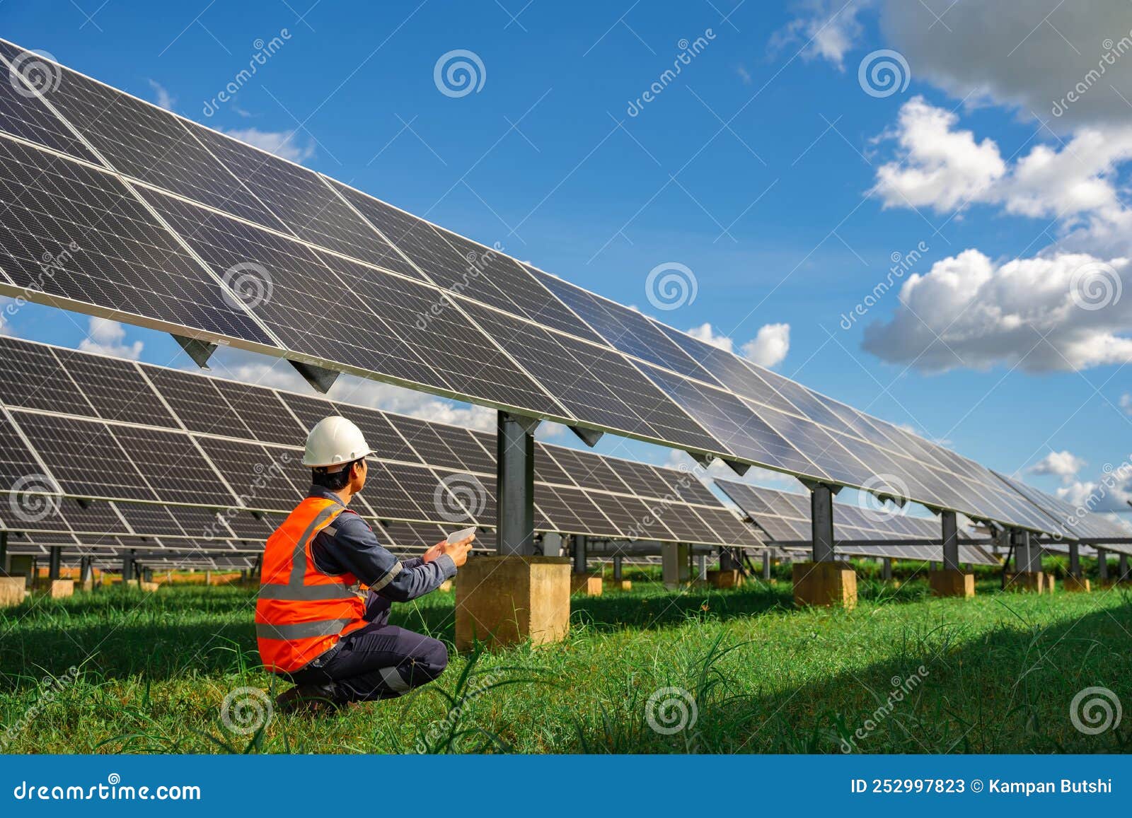 Technicians are Checking the Operation of the Solar Power Plant ...