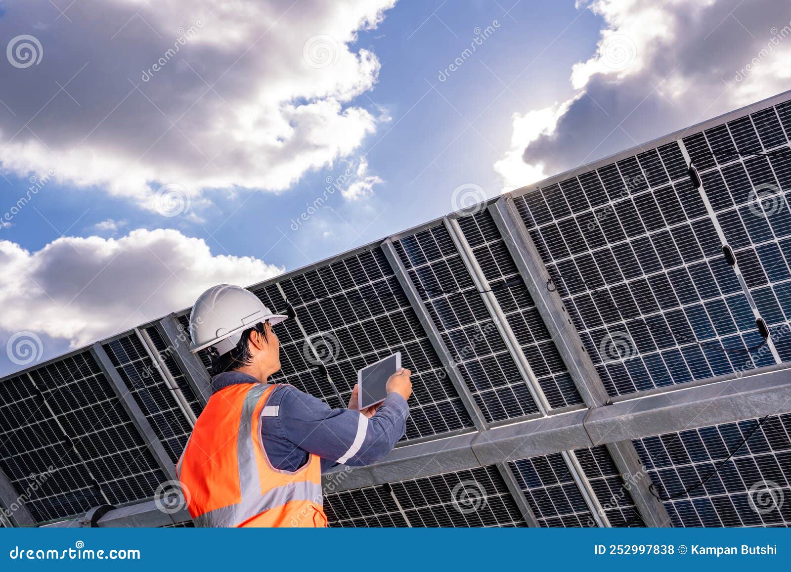 Technicians are Checking the Operation of the Solar Power Plant ...
