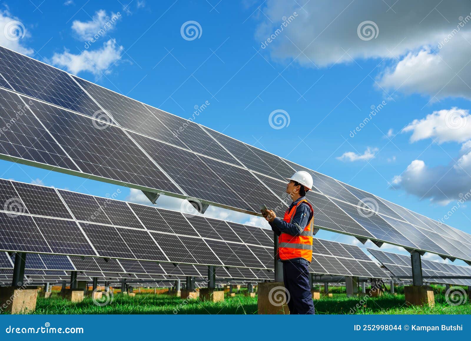 Technicians are Checking the Operation of the Solar Power Plant ...